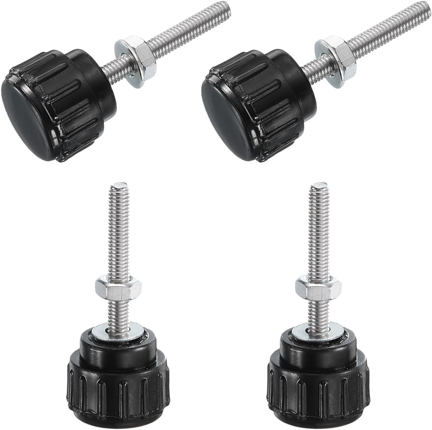4 Sets Knurled Knobs Thumb Screws with Nuts Washers, Metric M3 x 20mm Male Thread 14mm Plastic ...
