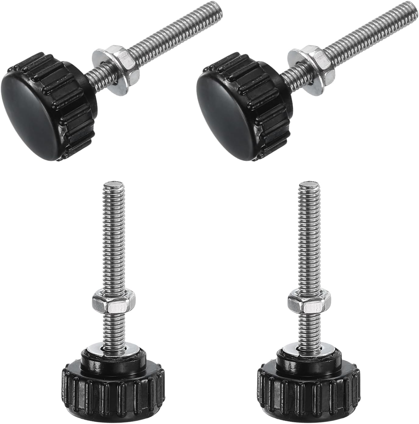 4 Sets Knurled Knobs Thumb Screws with Nuts Washers, Metric M4 x 30mm ...