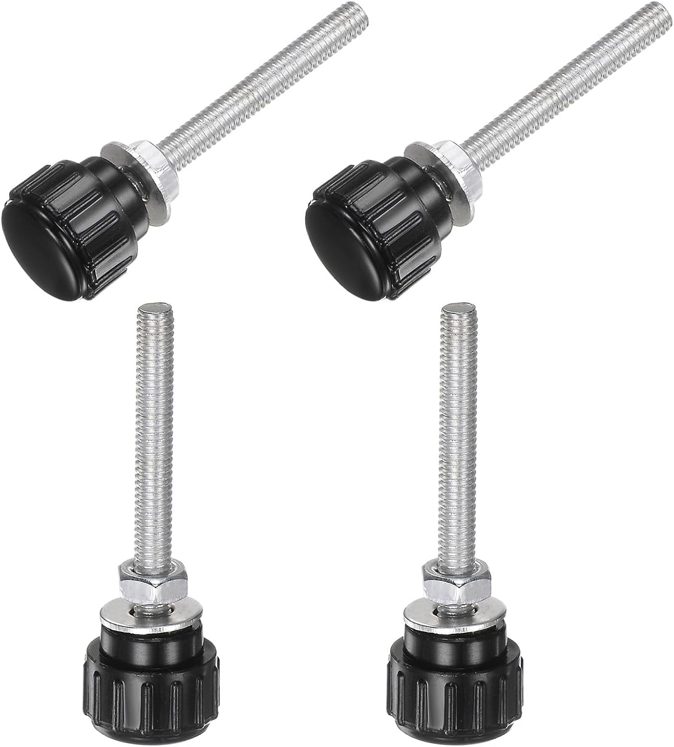 4 Sets Knurled Knobs Thumb Screws with Nuts Washers, Metric M4 x 40mm ...