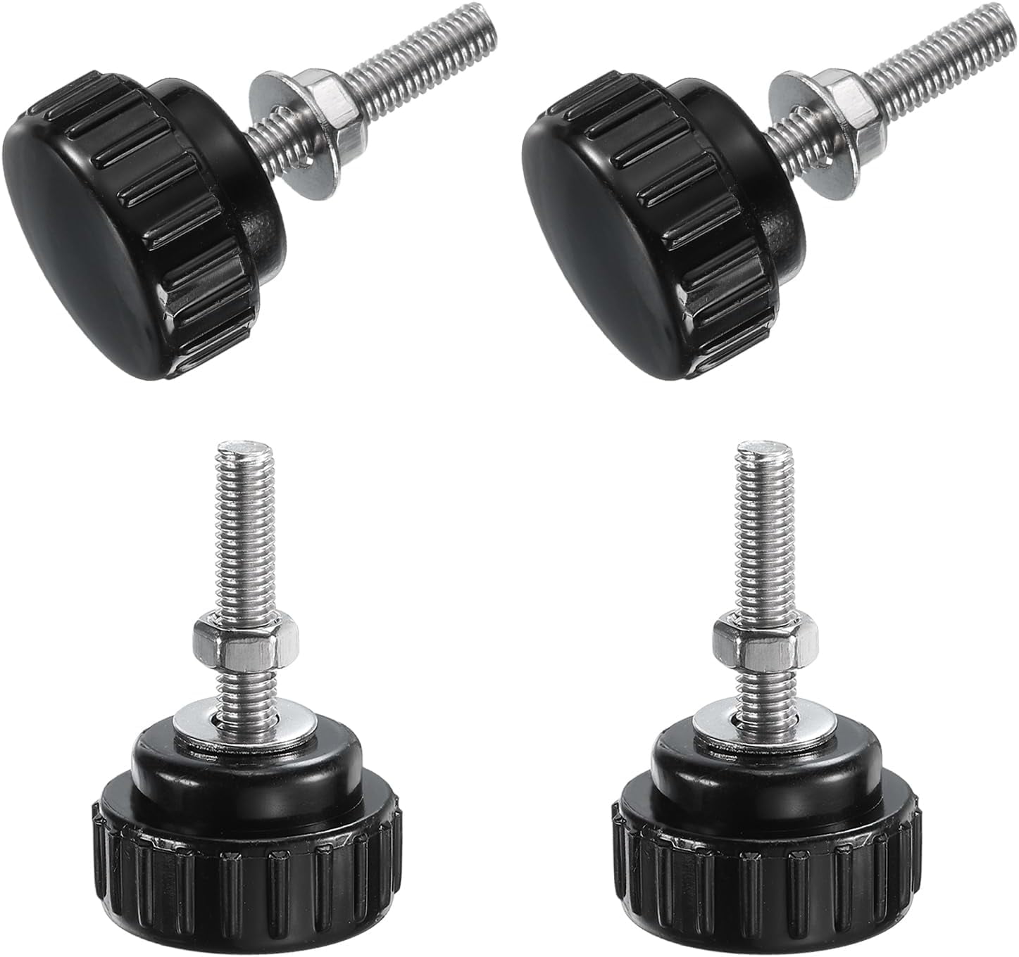 4 Sets Knurled Knobs Thumb Screws with Nuts Washers, Metric M5 x 25mm Male Thread 25mm Plastic ...