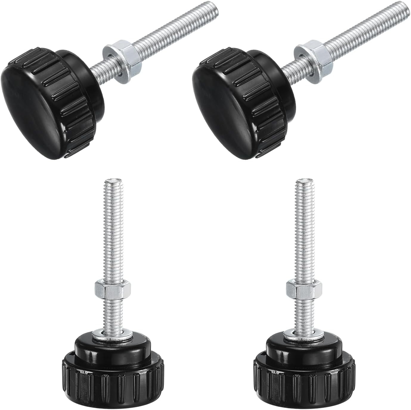 4 Sets Knurled Knobs Thumb Screws with Nuts Washers, Metric M5 x 40mm Male Thread 25mm Plastic ...