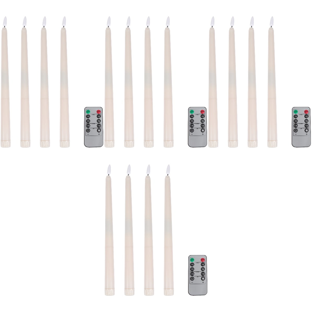 4 Sets LED Remote Controlled Glowing Candle Flameless Christmas Lights ...