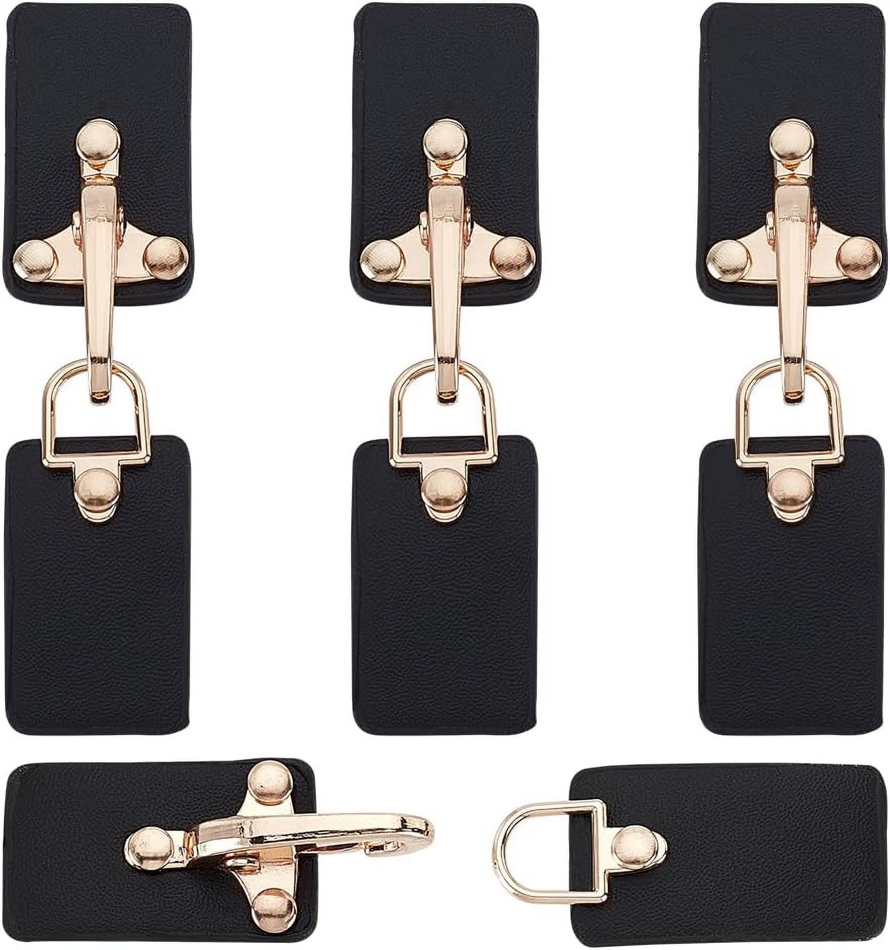 4 Sets Leather Sew-On Toggle Buckles Black PU Leather Snap Toggle Sew ...
