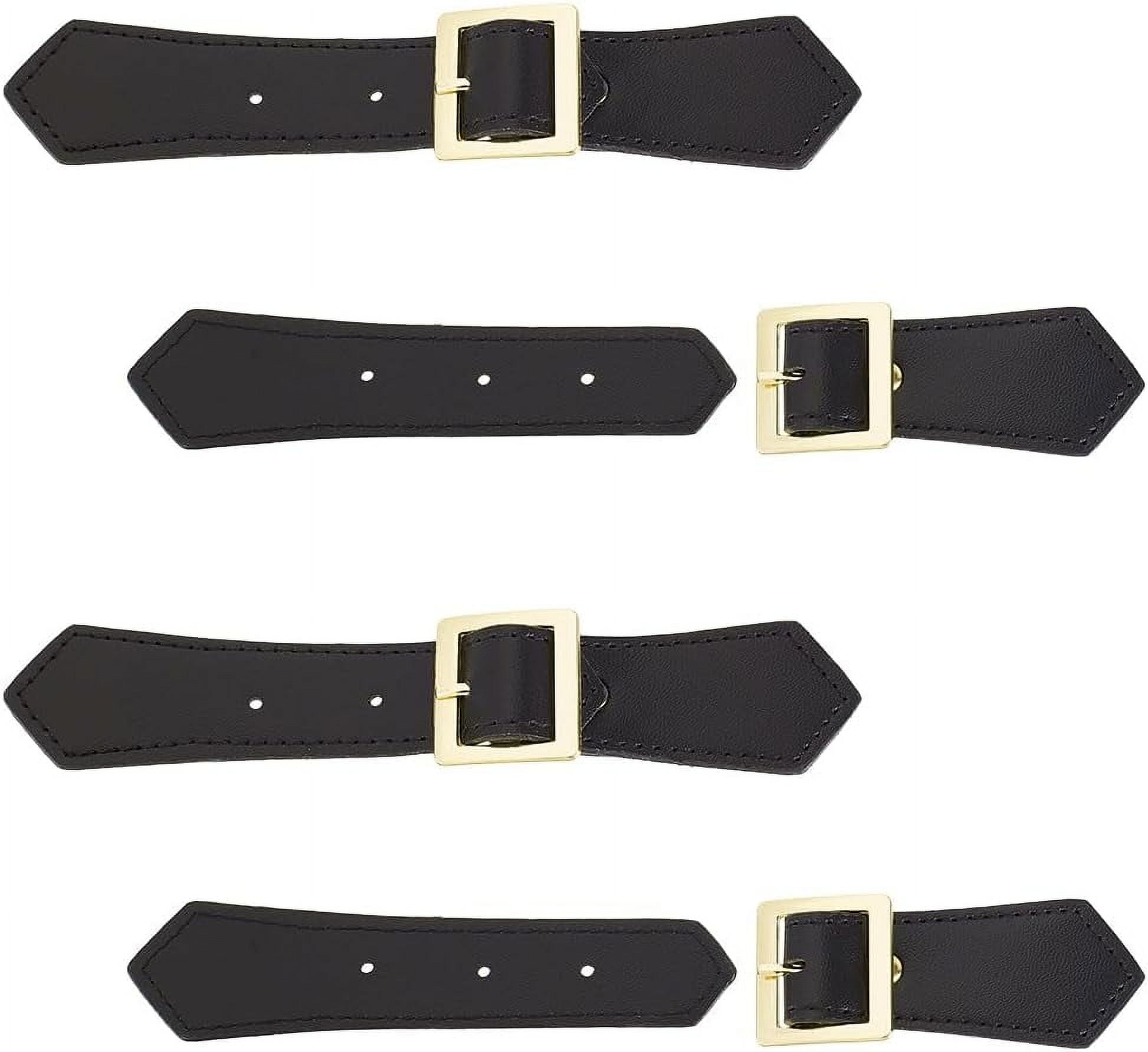 4 Sets Leather Sew-On Toggle Closures - Black Imitation Leather Buckle ...