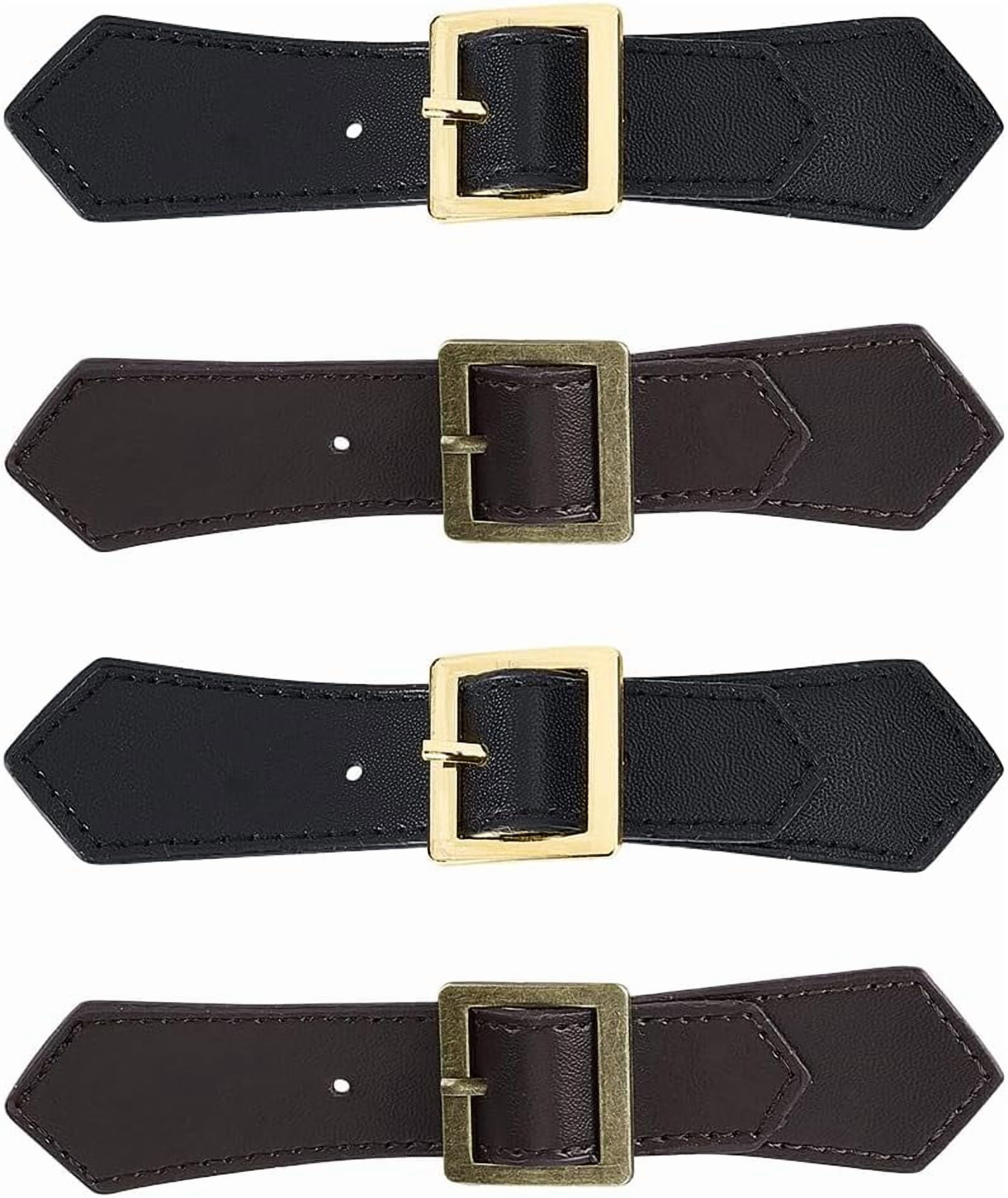 4 Sets Leather Sew-On Toggles Closures Black Brown PU Leather Snap ...
