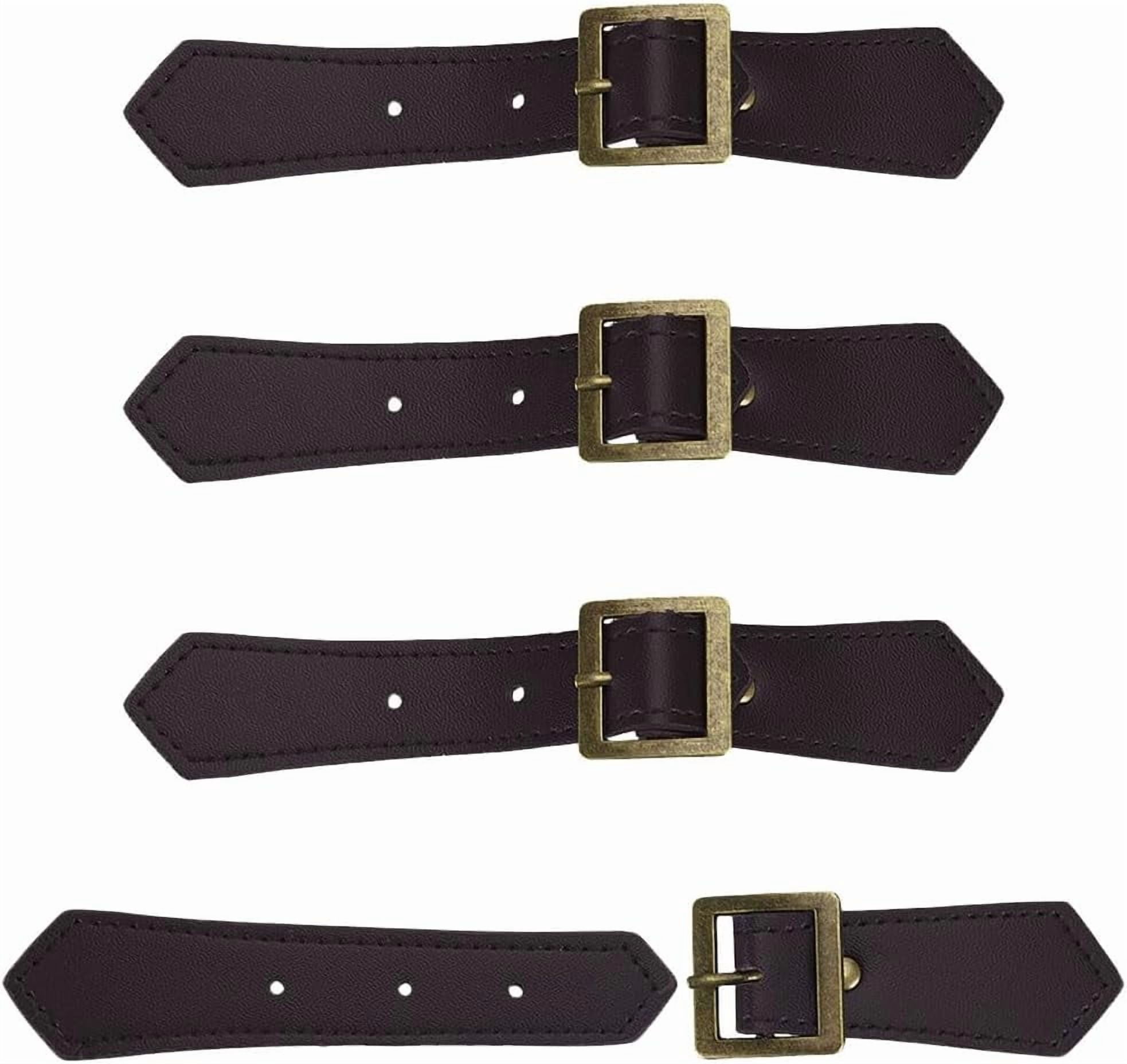 4 Sets Leather Sew-On Toggles Closures Coconut Brown PU Leather Snap ...