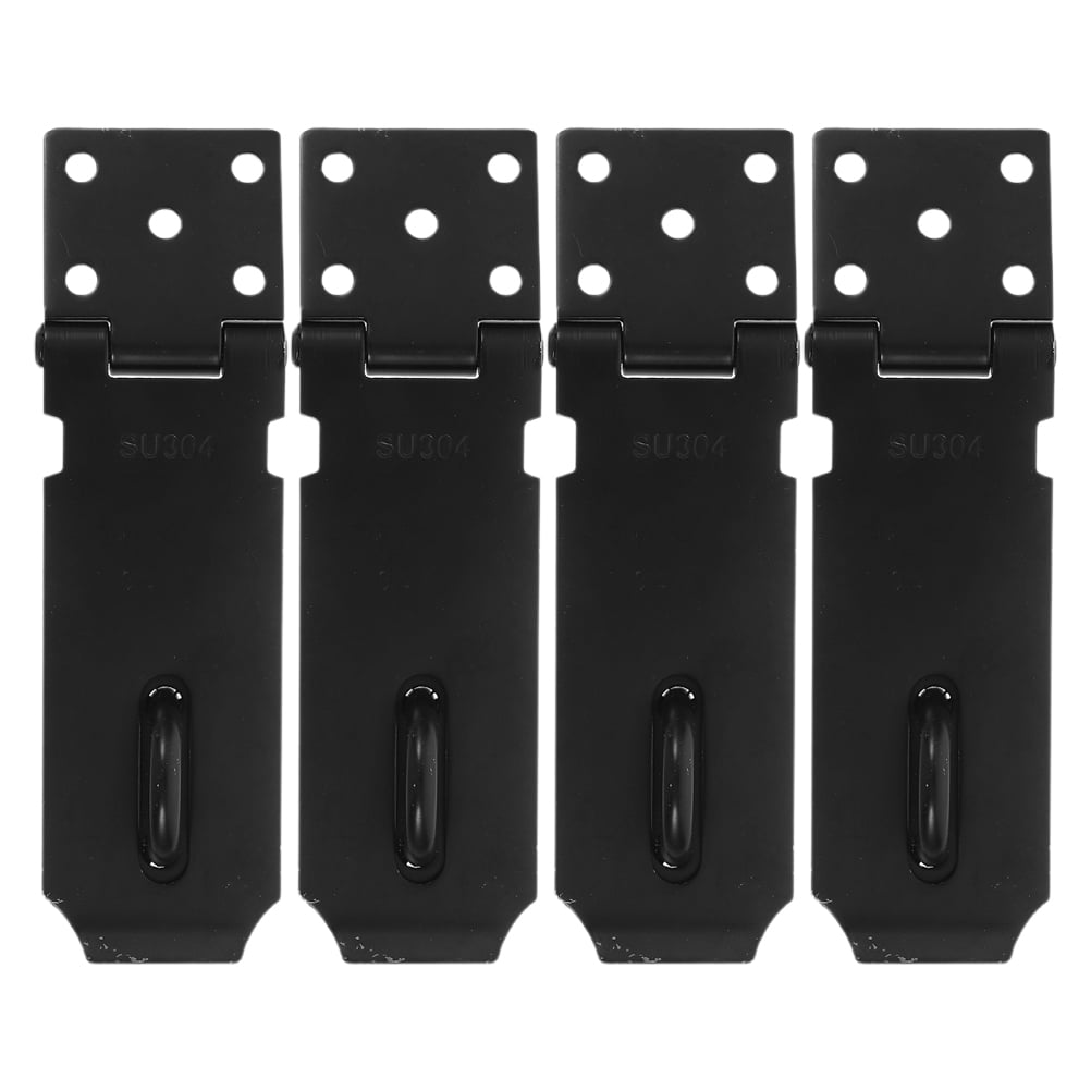 4 Sets Lock Nose Garage Door Doors Gate Locks Padlock Cabinet Black ...