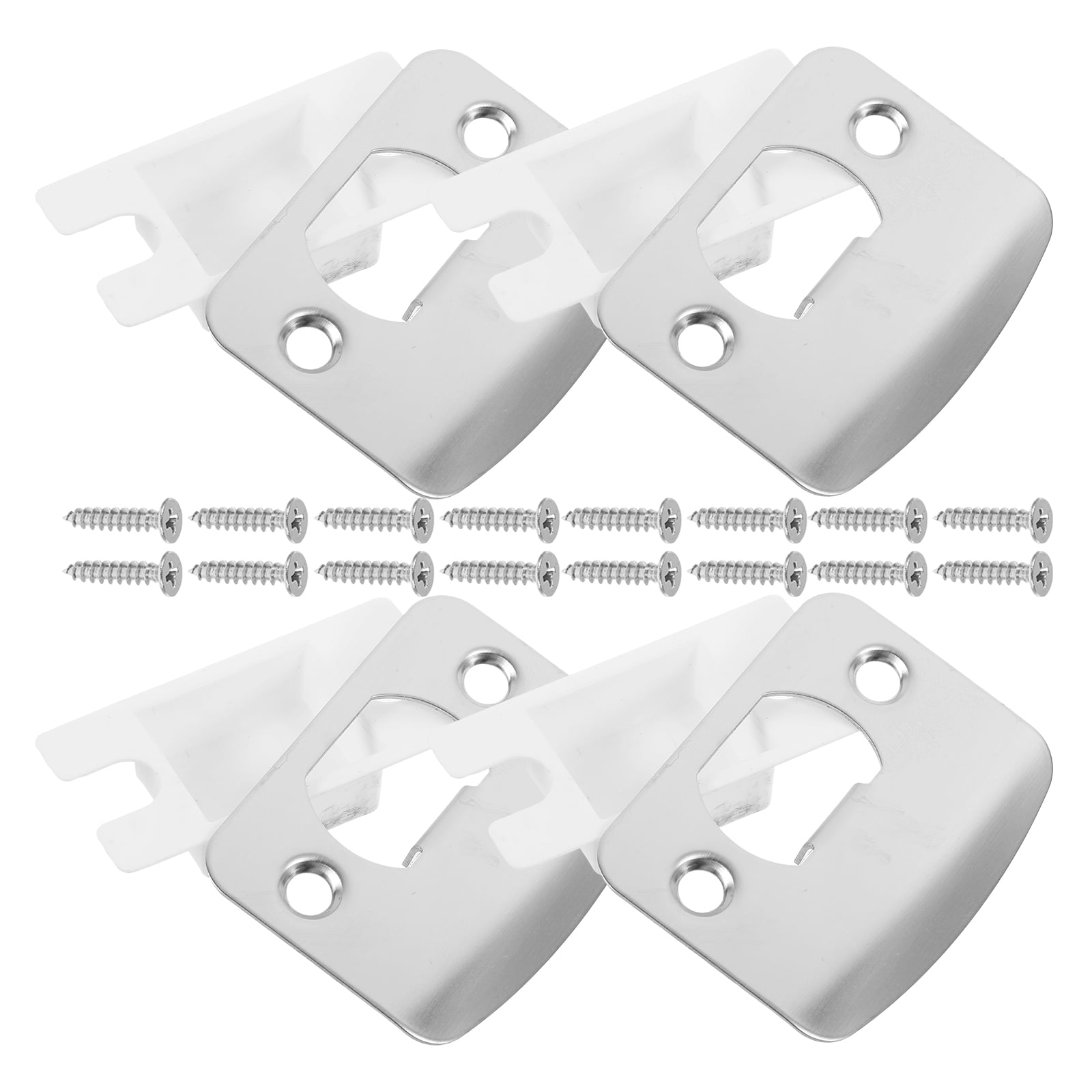 4 Sets Lock Tongue Buckle Kit Door Kick Plate Metal Plates Deadbolt ...