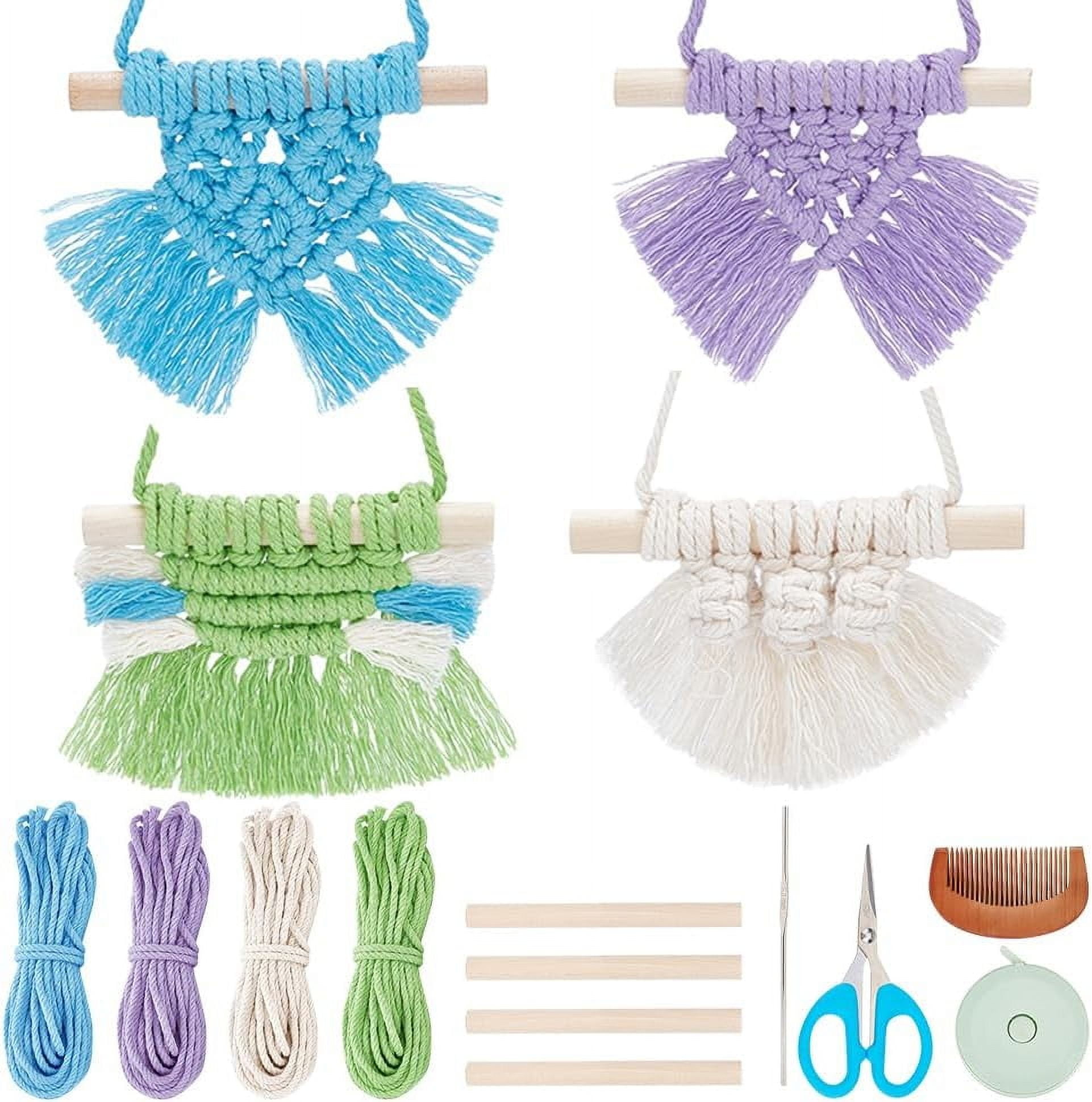 4 Sets Macrame Ornament Kit Macrame Boho Ornament Kit Macrame Kit ...