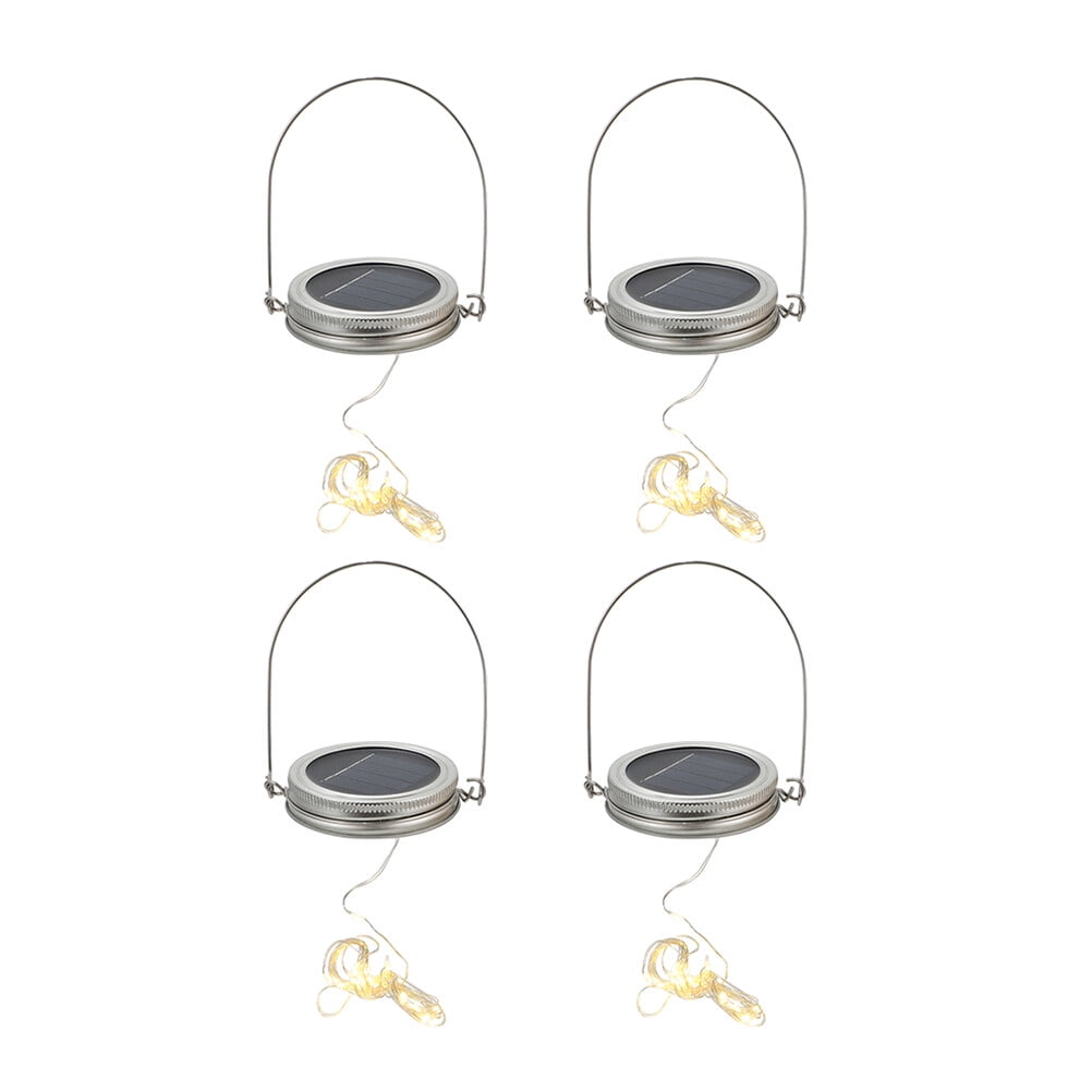 4 Sets Solar Mason Jar Lids Mason Jar Replacement Lids Outdoor ...
