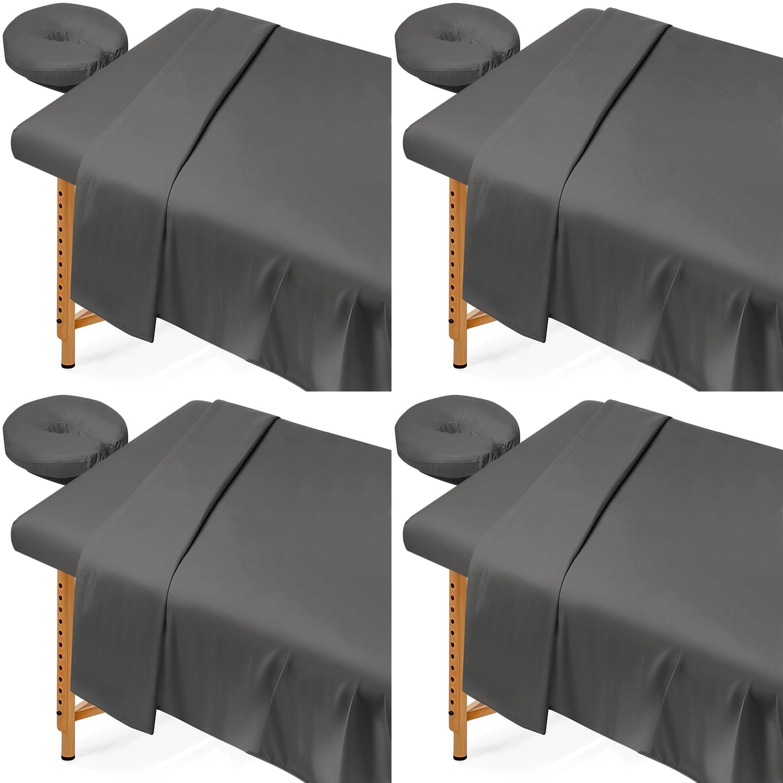 Massage Table Sheets 4 Sets, 3-Piece Spa Bed Sheets with Fitted & Flat ...