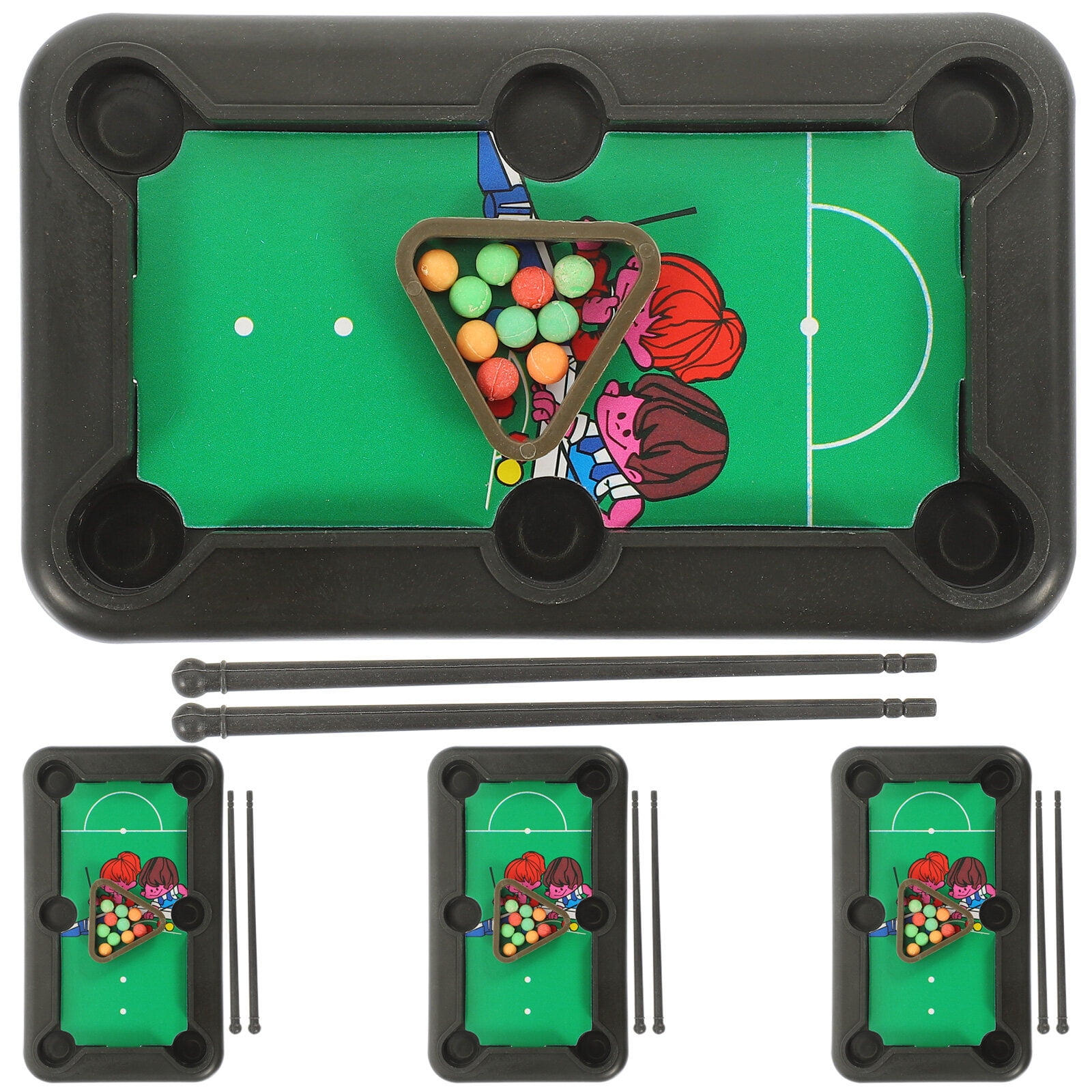 4 Sets Mini Pool Table Game Billiards Table Pool Table Set Portable ...