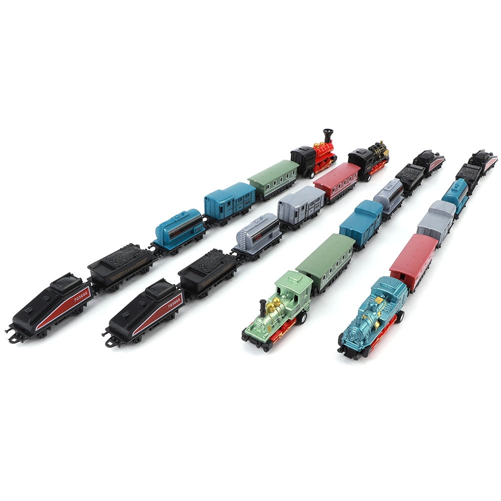 4 Sets Mini Trains Toy Pull Back Steam Trains Model Set Assorted Styles ...