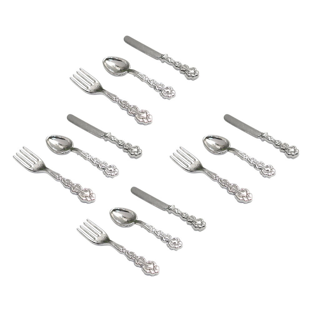 4 Sets Mini Western Tableware Serving Utensils Cutlery Silver - Walmart.com