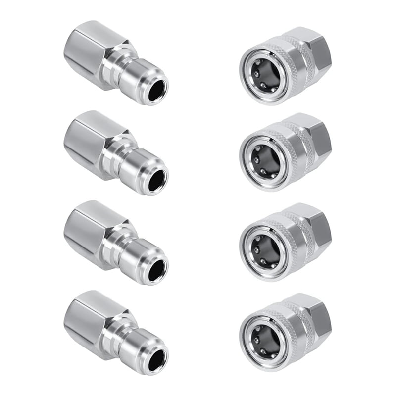 4 Sets NPT 3/8 in. Stainless Steel Male and Female Quick-Connect Kits ...
