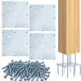 4 Sets Newel Post Fastener, Each Newel Post Mounting Kit Includes 1 ...