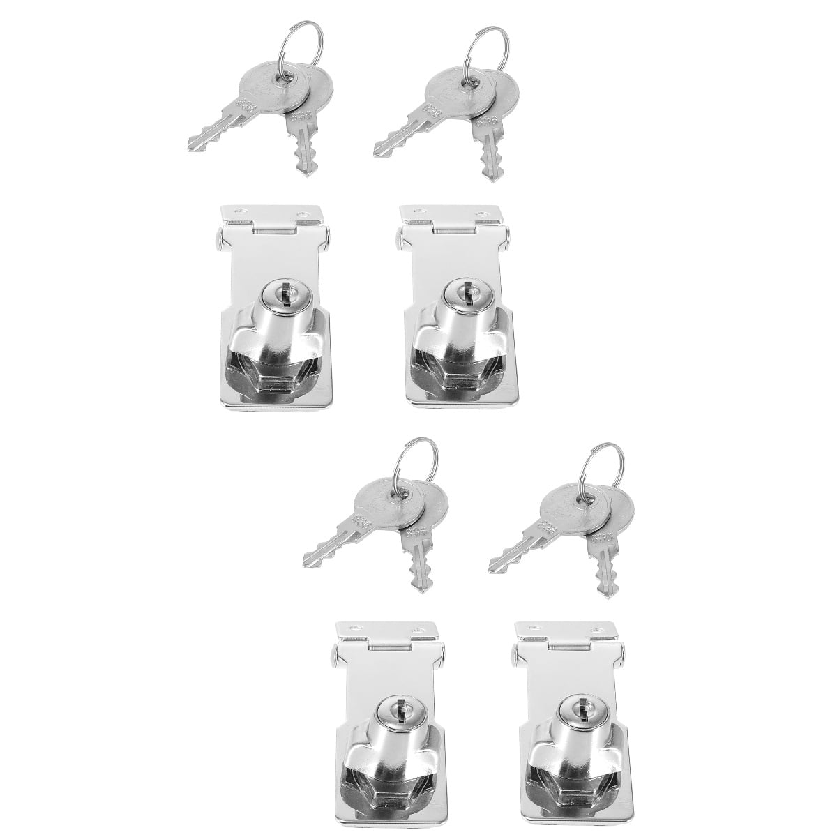 4 Sets No Punching Hasp Lock Cabinet Knobs Safety Locks Keyed Child ...