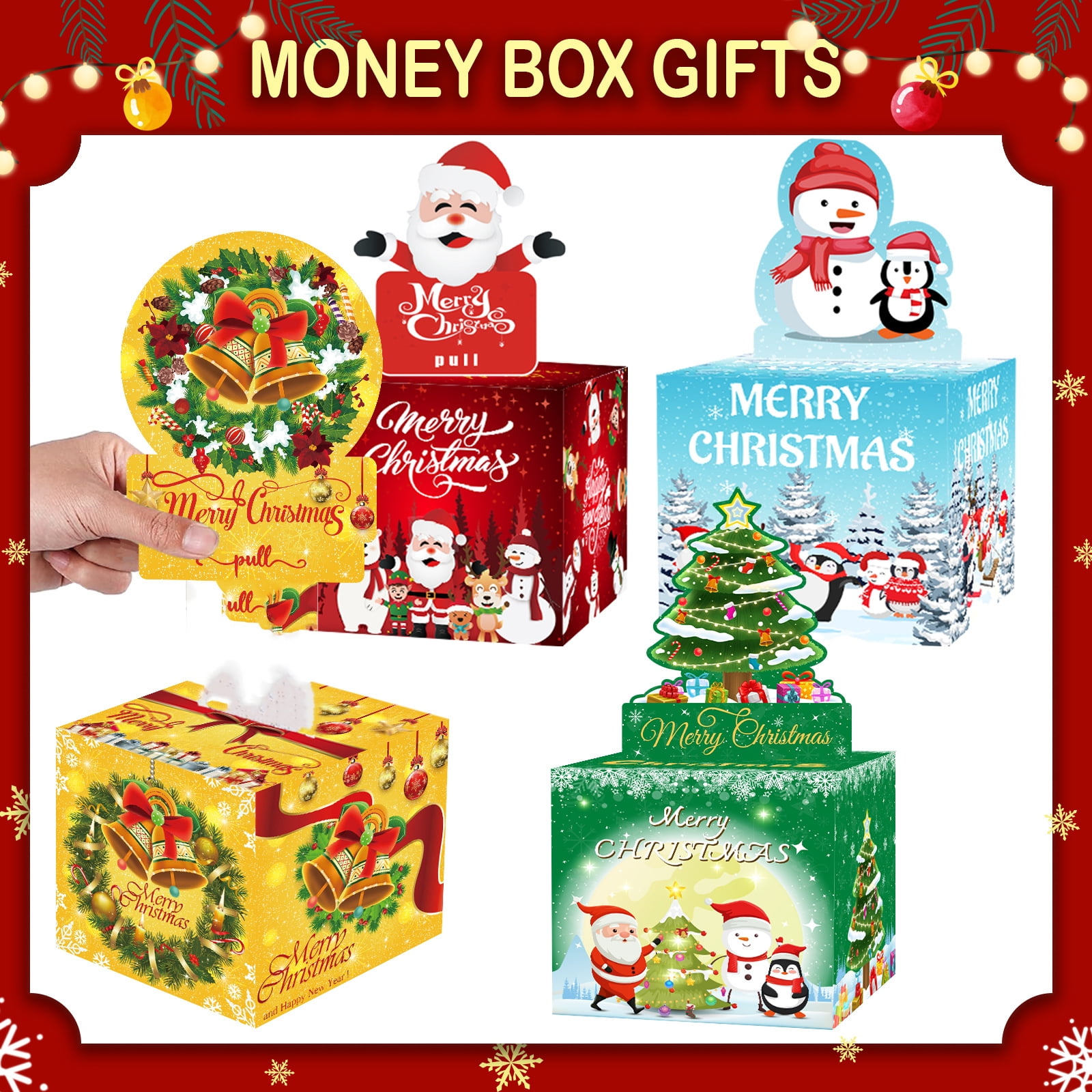 4 Sets Of Christmas Gifts In Different Styles Christmas Theme Party ...