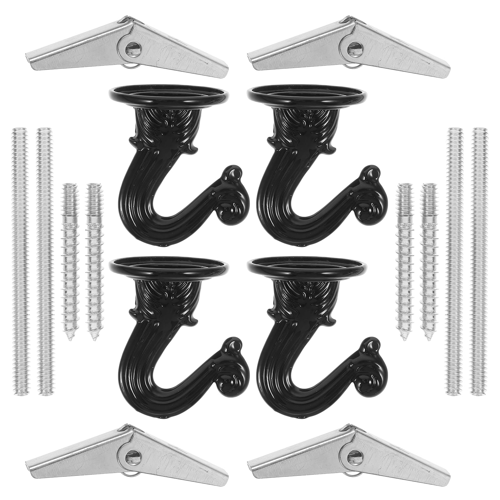 4 Sets Orchid Hook Plant Hangers Clothes Hanging Rack Coat Black ...