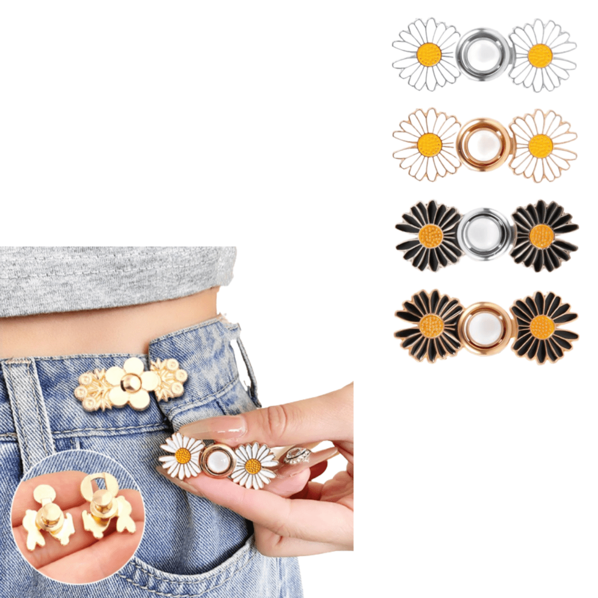 4 Sets Pant Waist Tightener, Detachable Jean Buttons for Loose Jeans ...