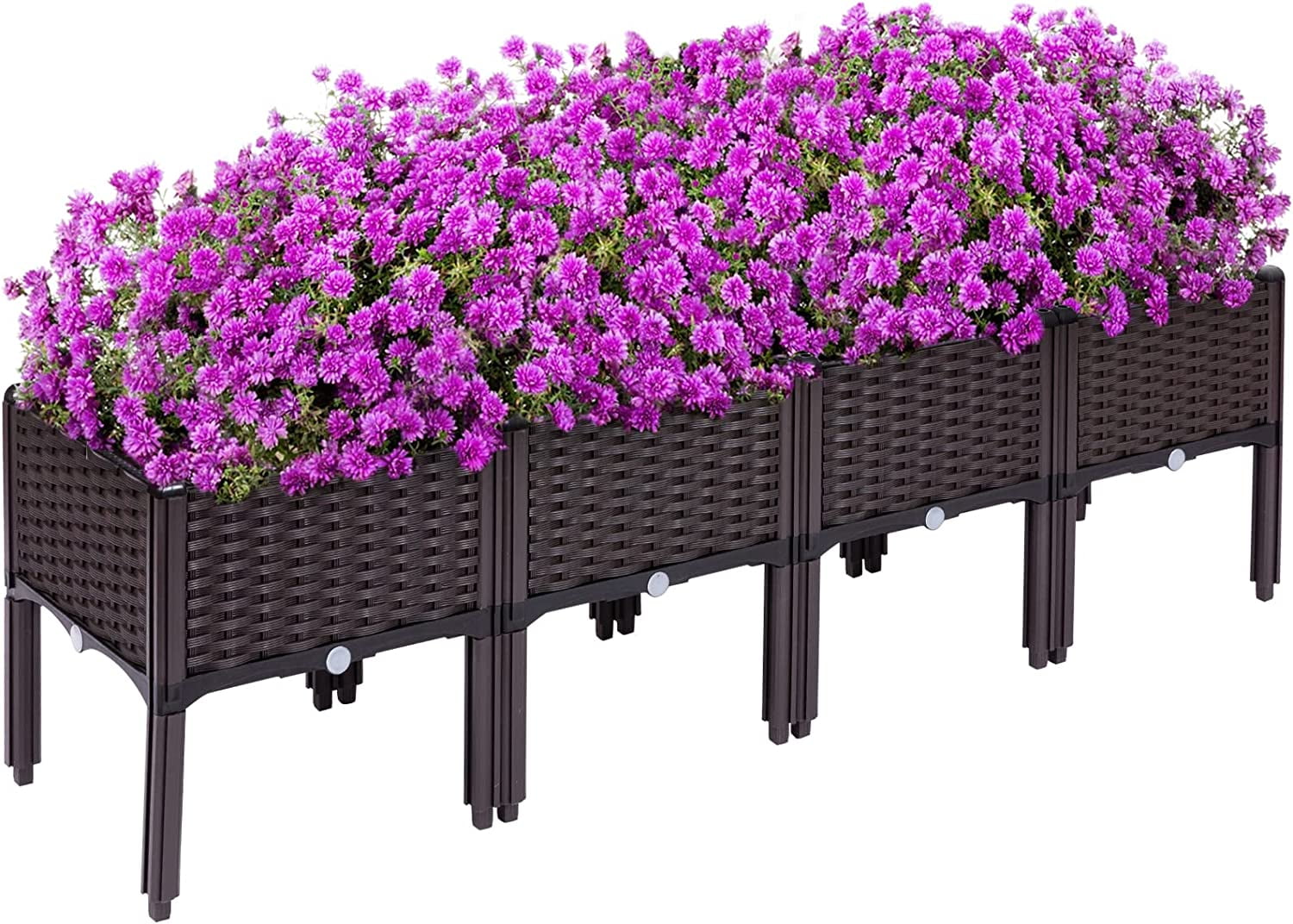 4 Sets Raised Garden Bed Elevated Garden Bed with Legs Patio Plant ...