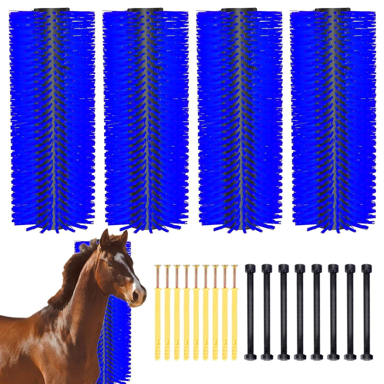 4 Sets Scratch Brushes For Livestock - 20 X 8 Inch Anti-Itch Tool ...