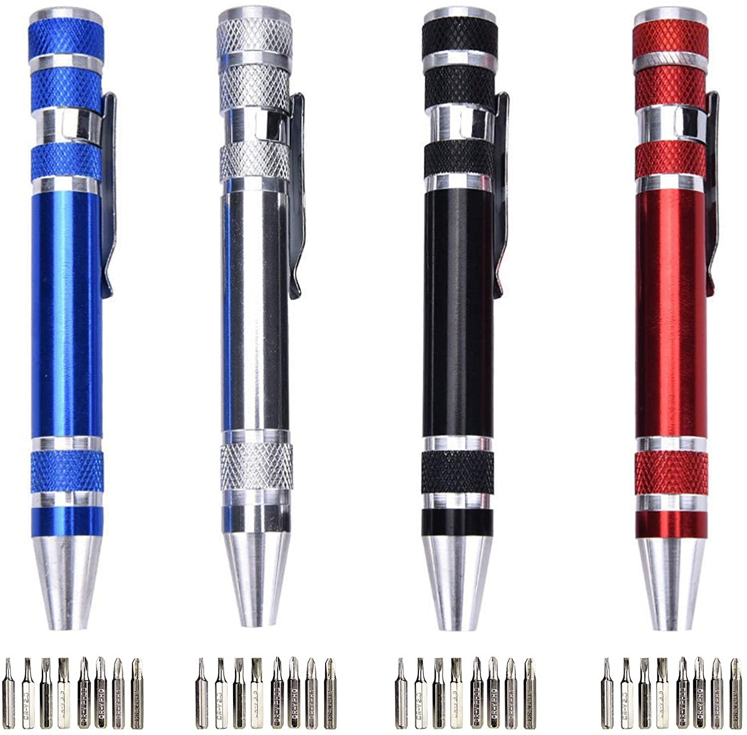 4 Sets Screwdriver Set Magnetic Screwdriver Pen Screwdriver 8 in 1 Mini Precision Screwdriver ...