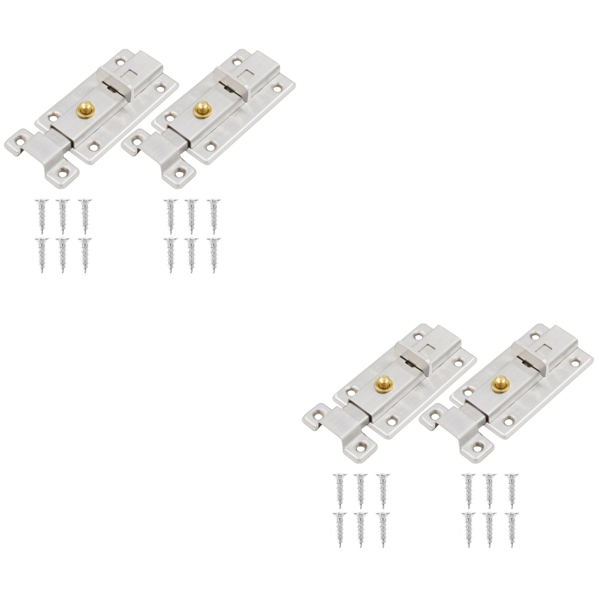 4 Sets Sliding Door Latches Stainless Safety Door Latches Locks Barrel ...