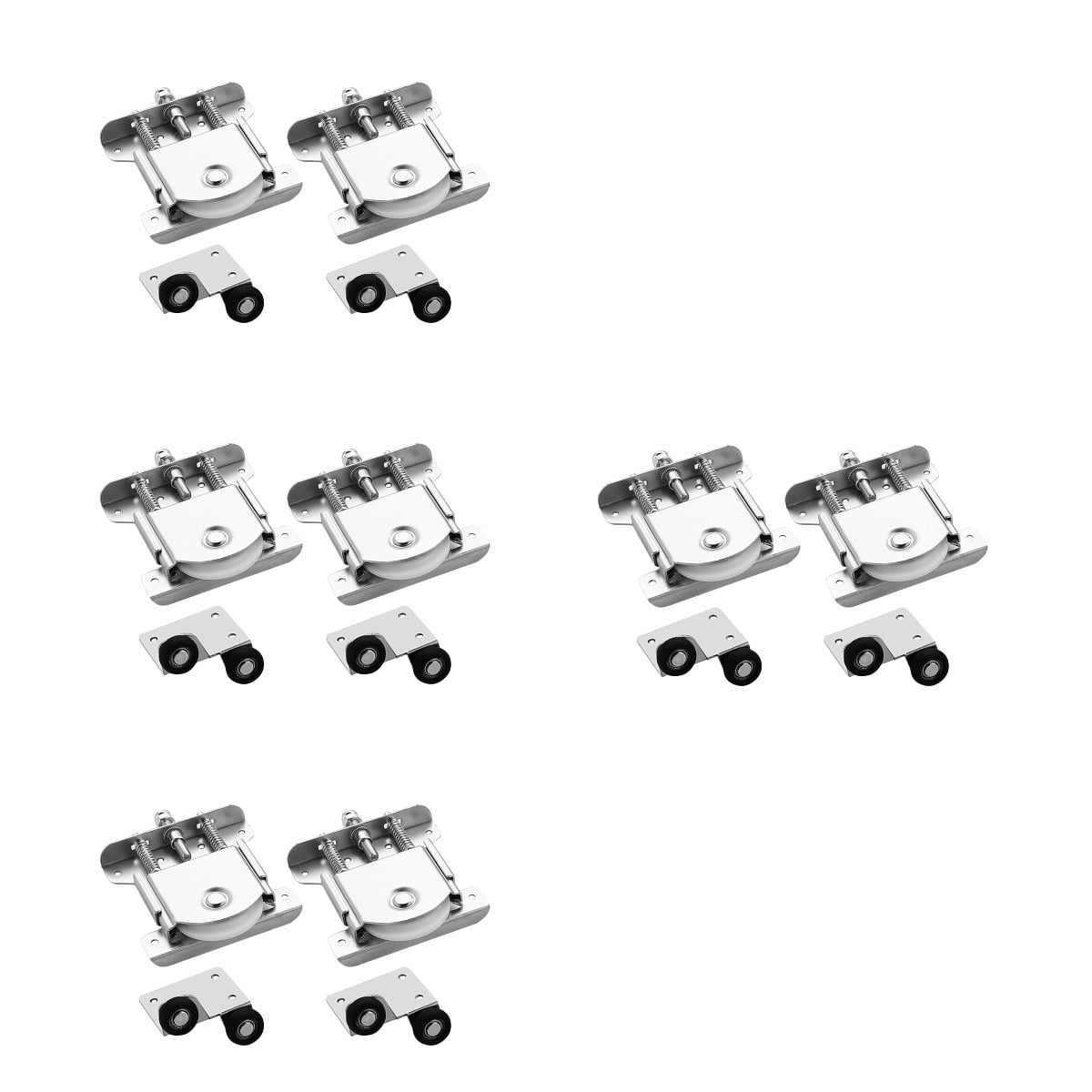 4 Sets Sliding Wardrobe Door Pulley Lock for Track Doors Silver ...