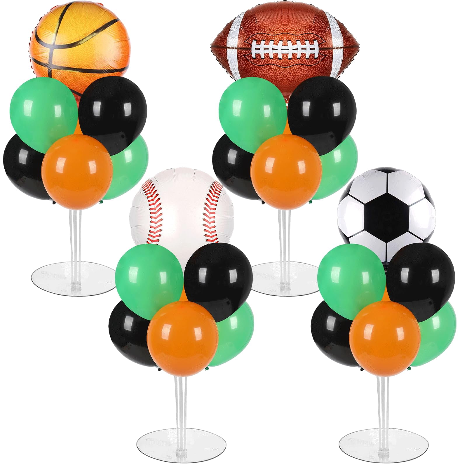 4 Sets Sports Party SSF20 Balloons Stand Kit with Basketball Football ...