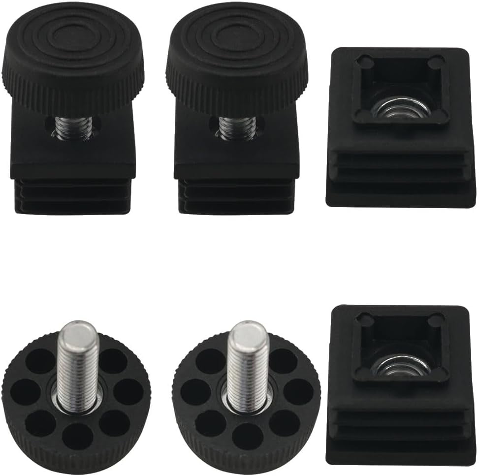 4 Sets Square Nut Plugs Adjustable Feet Matching Table Legs Shelf Pipe ...