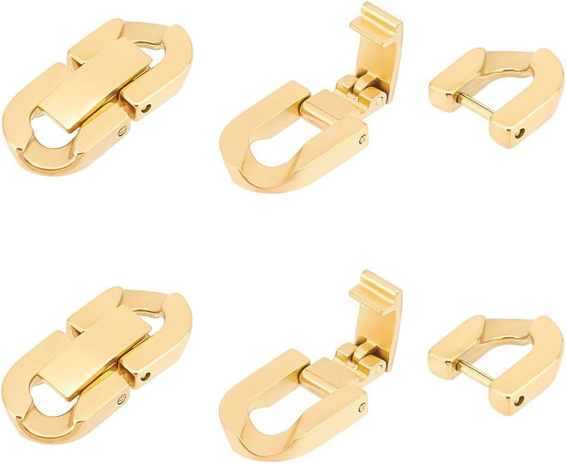 4 Sets Stainless Steel Fold Over Clasps Oval Jewelry Extender Foldover ...