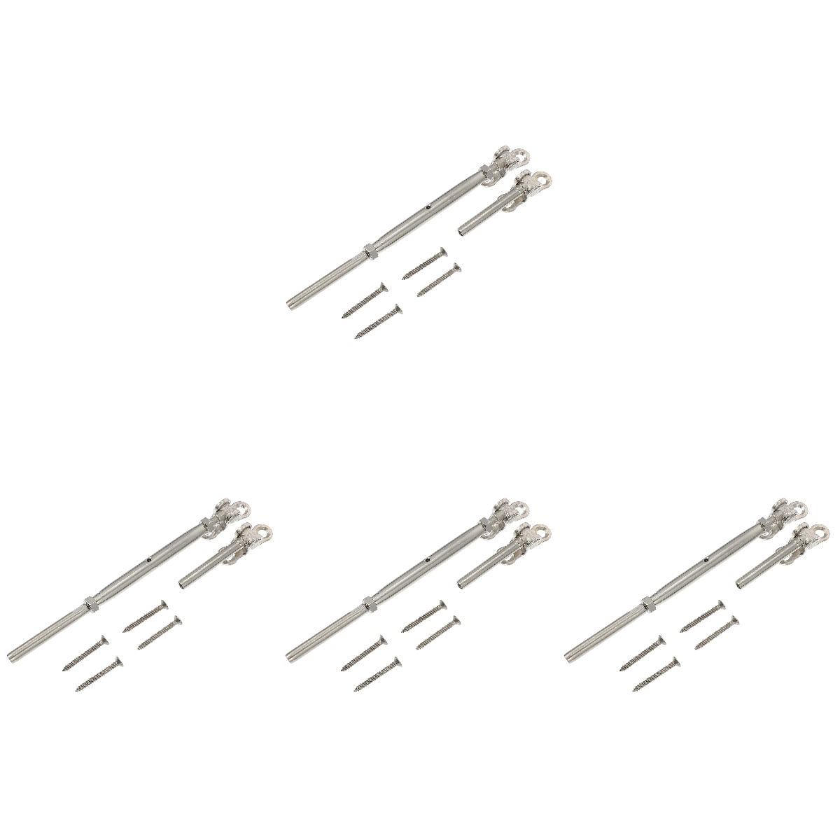 4 Sets Stainless Steel Railing Kit for Wood Post Stairs Deck Cable ...