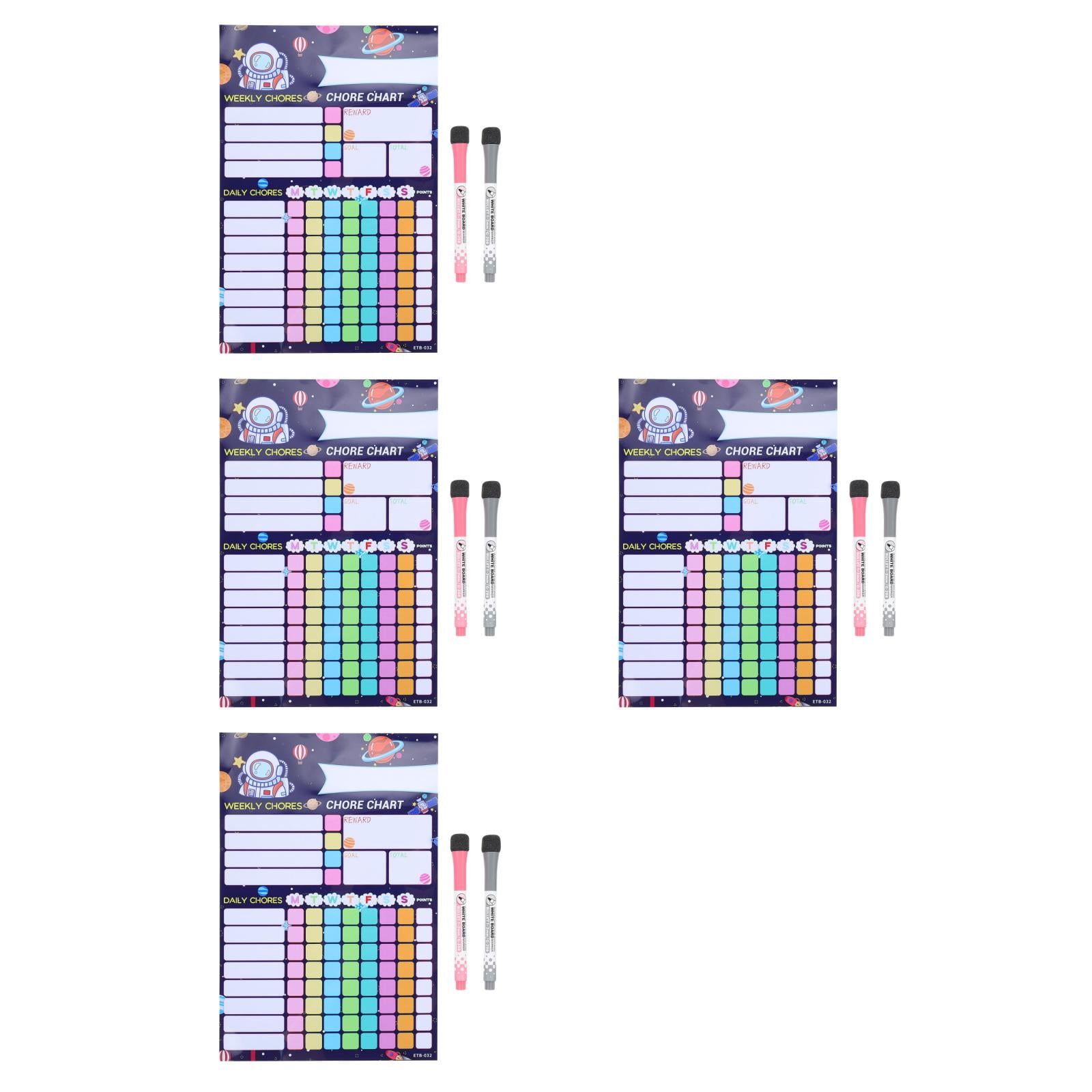 4 Sets Stickers Housework Reward Table Chart Magnetic Child - Walmart.com