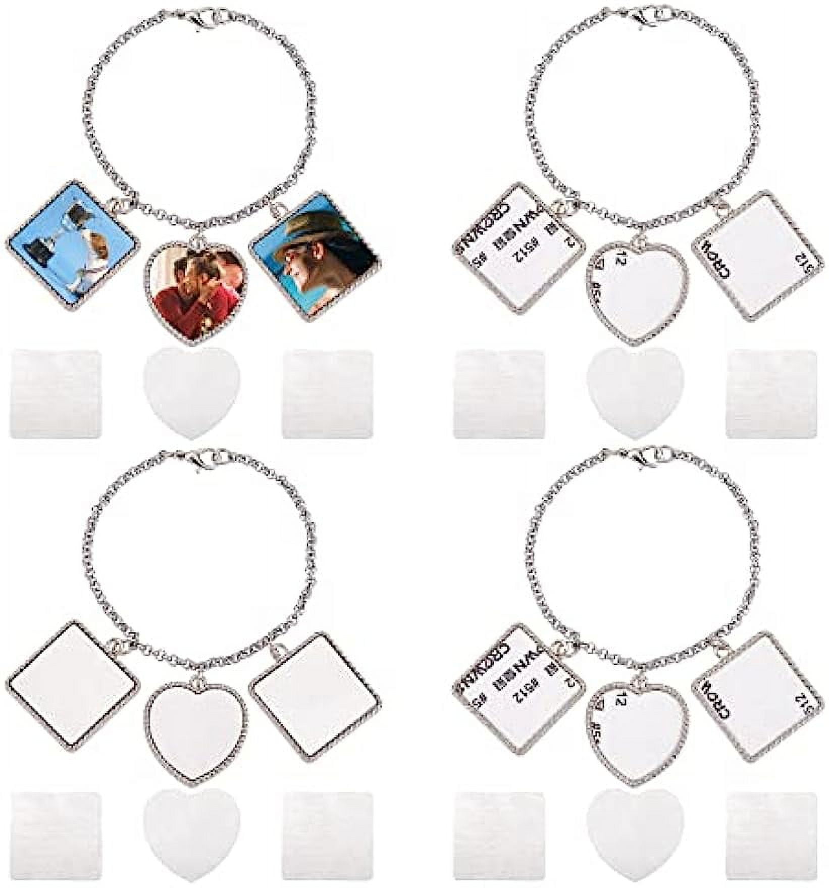 4 Sets Sublimation Bracelets Heat Transfer Bracelet Blanks Heart Photo ...
