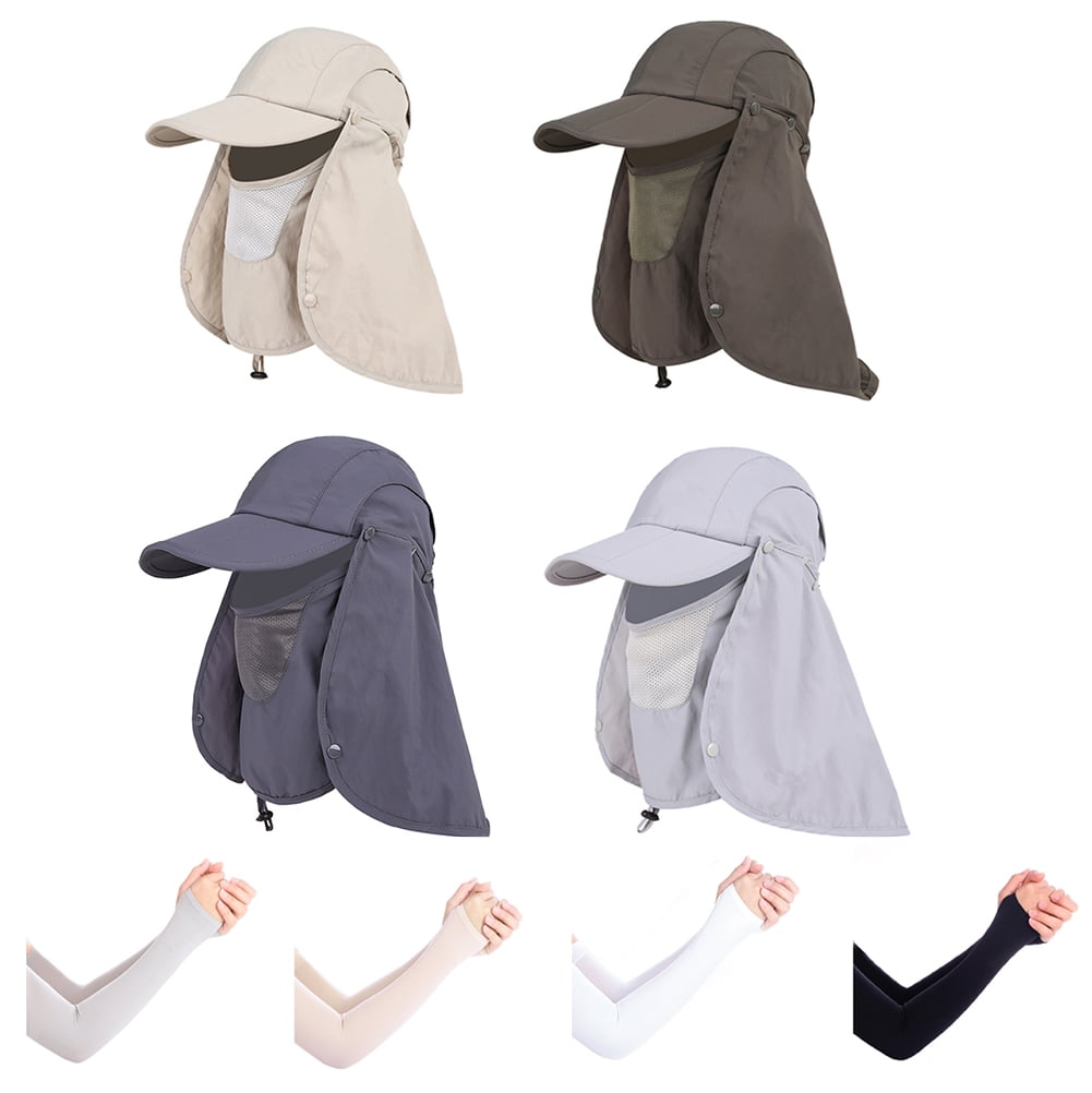4 Sets Sun Protection Hat Outdoor Uv Protection Upf 50+ Caps with Neck ...
