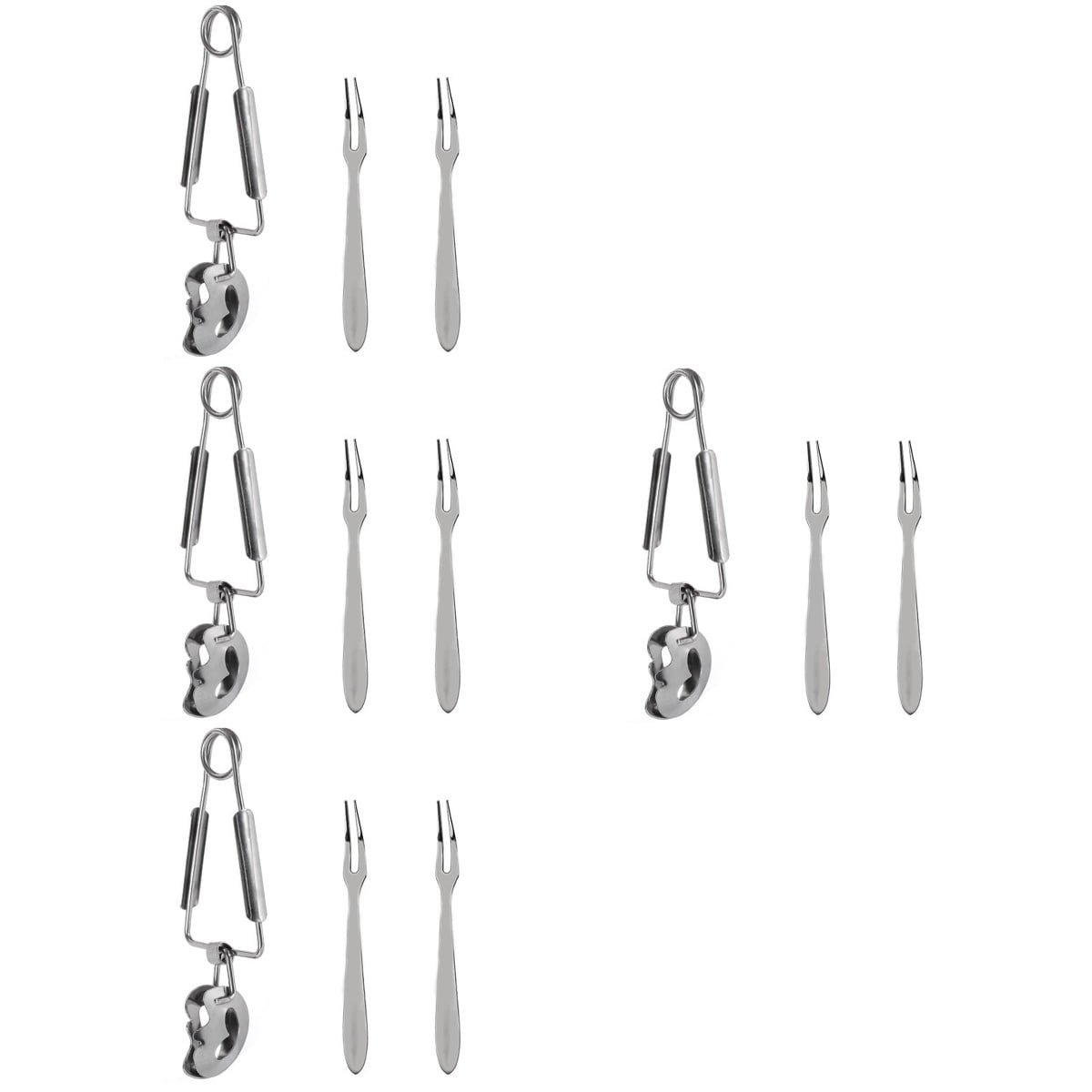 4 Sets Tableware Kitchen Utensils Barbecue Clamp Tongs Stainless Steel ...