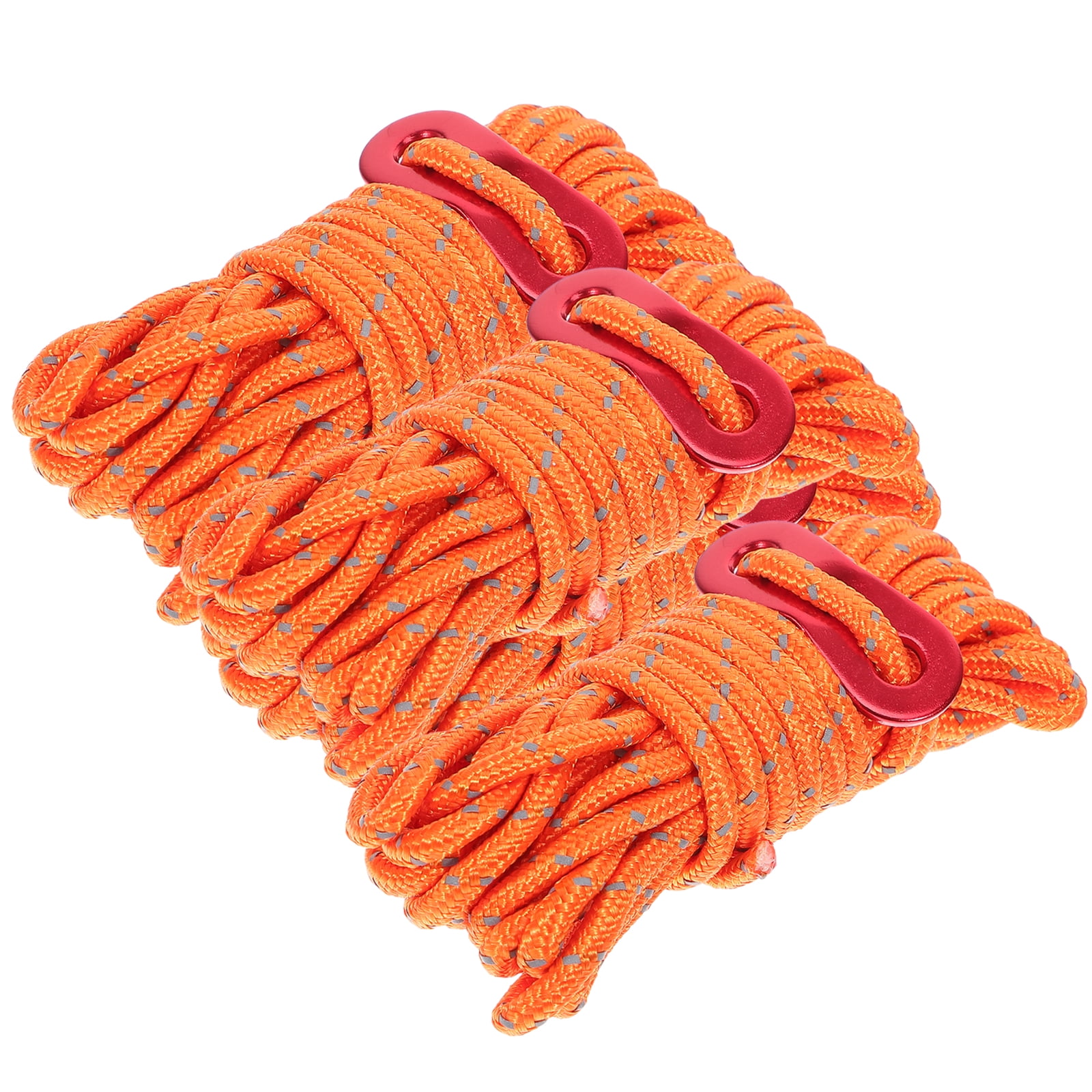 4 Sets Tent Fixing Ropes Pole Elastic Cord Replacement Outdoor Orange ...