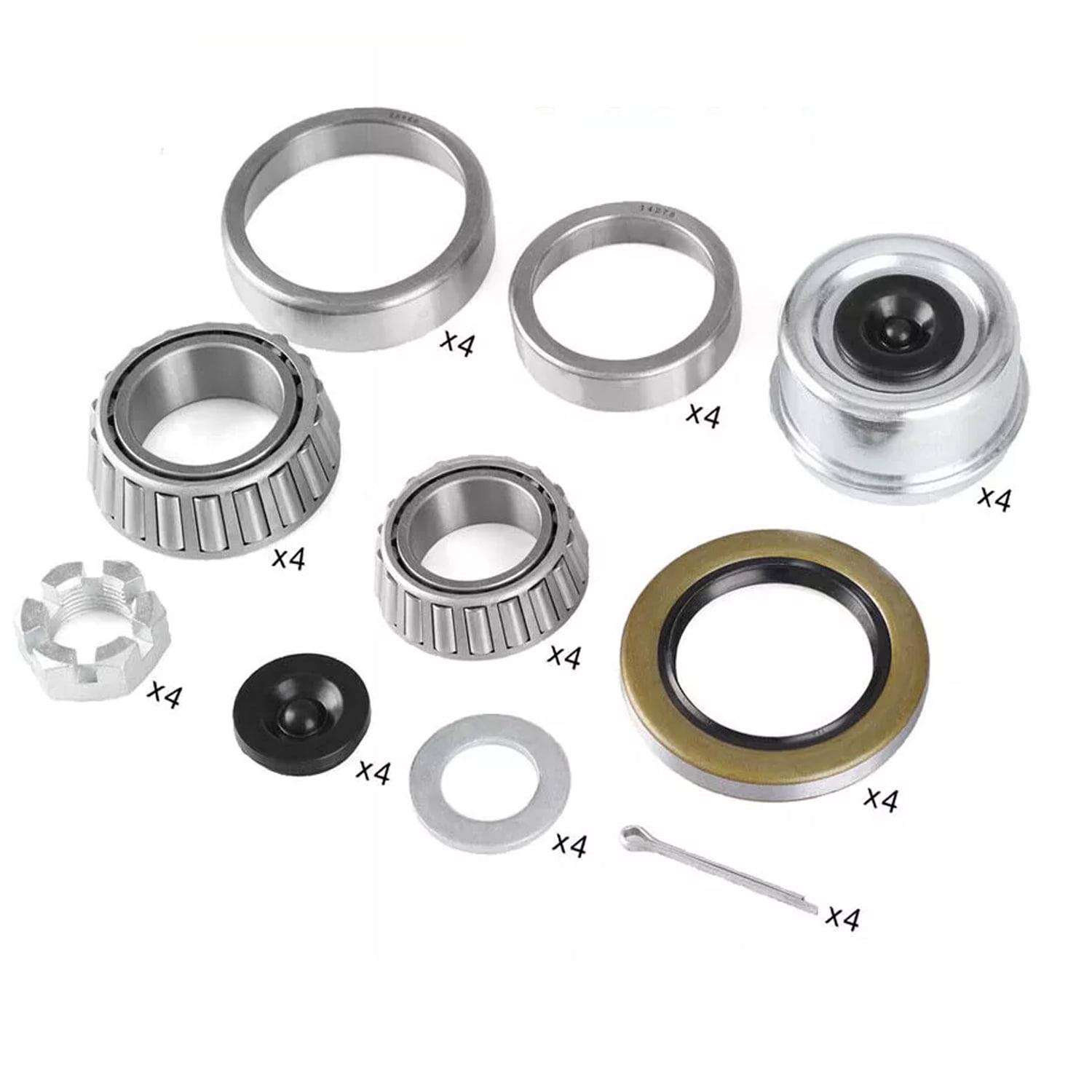 4 Sets Trailer Hub Wheel Bearing Replace Kit 25580 14125A Fit 5200 ...