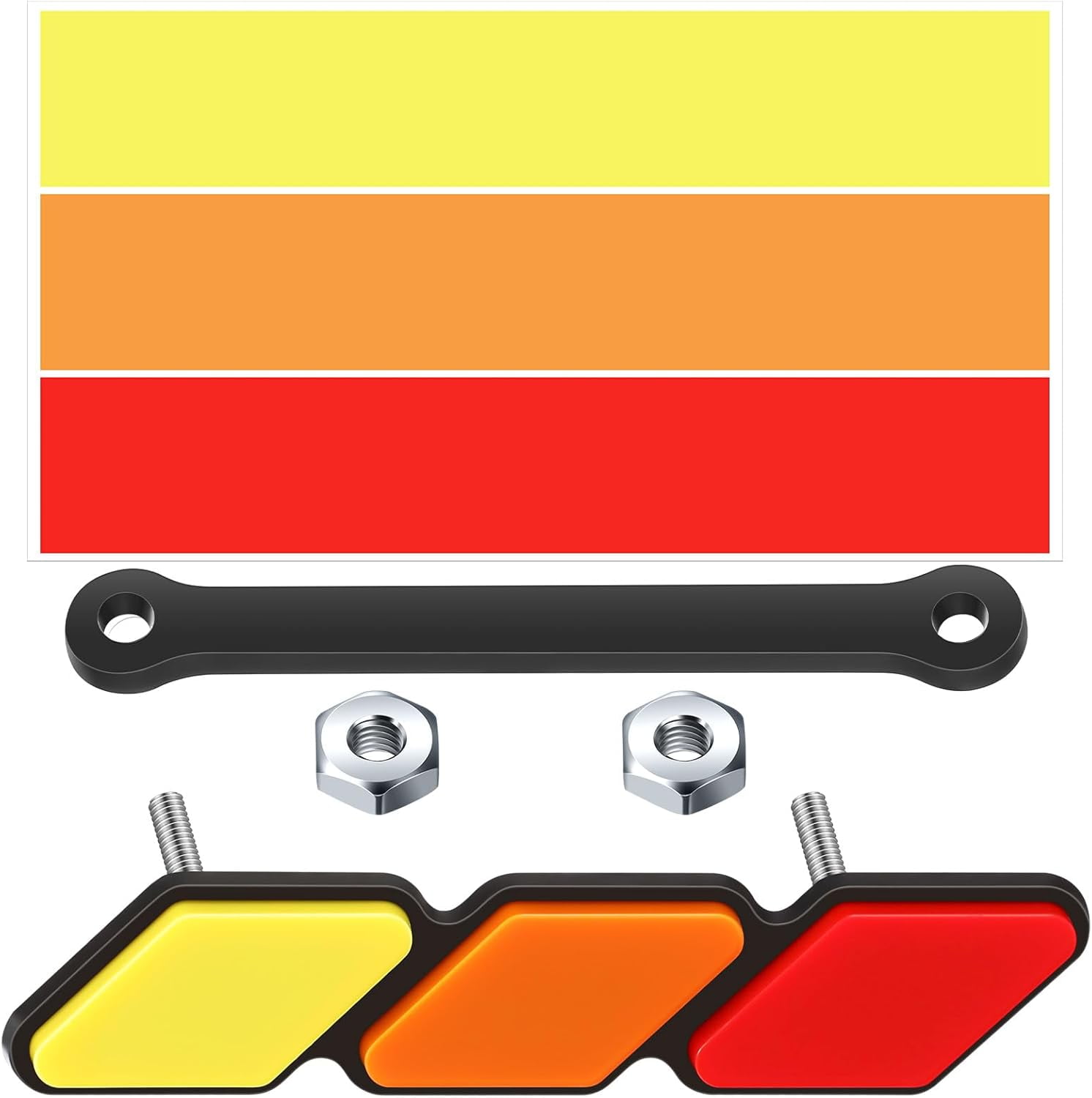 4 Sets Tri Color Grille Badge Emblem Classic Retro Tri Color Stripe ...