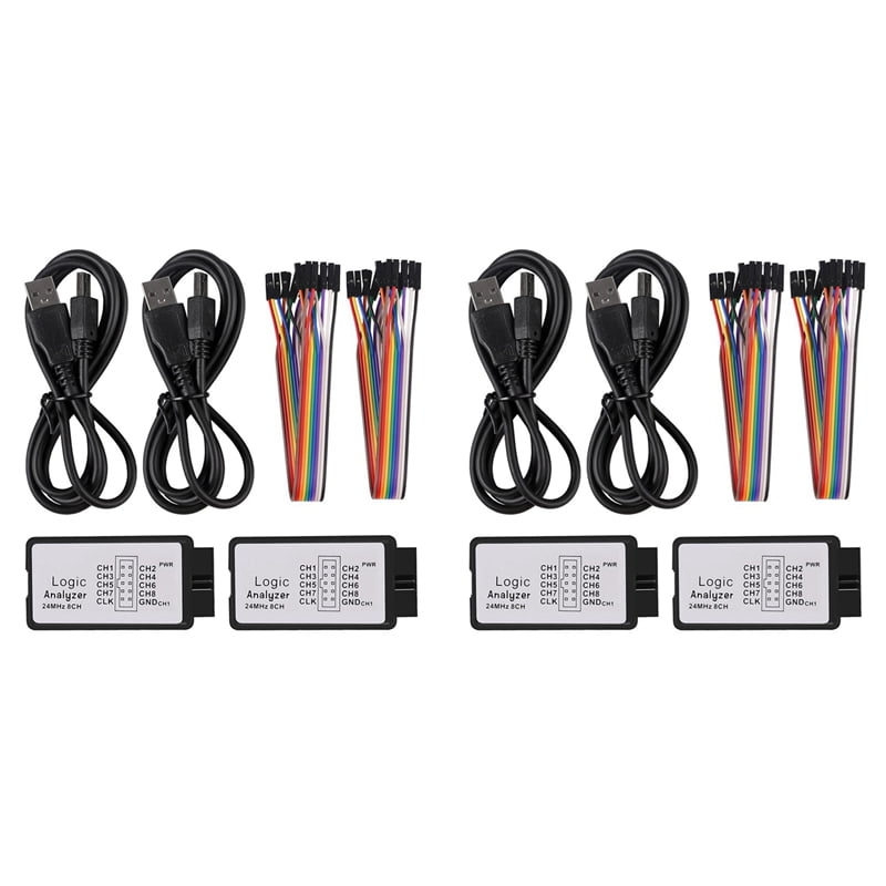 4 Sets USB Logic Analyzer 24MHz 8 Channel 24M/Seconds Logic Analyzer Debugger for ARM FPGA Logic ...