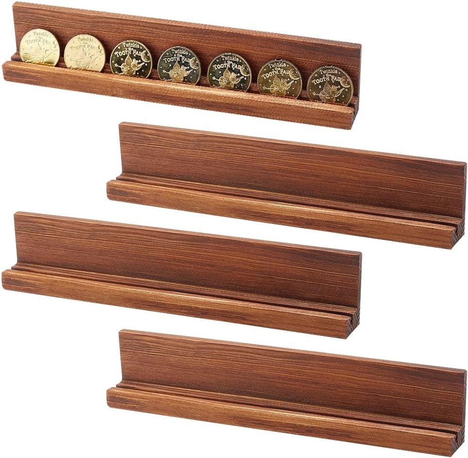 4 Sets Wall Mounted Commemorative Coin Holder 12.6x2.5x1.5inch ...