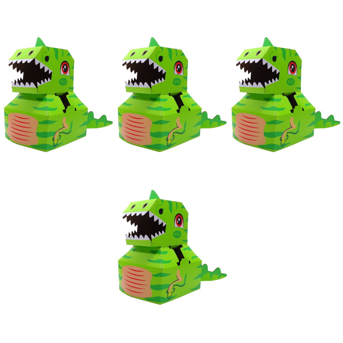 4 Sets Wearable DIY Toy for Kids Paper Carton Dinosaurs Child Green ...