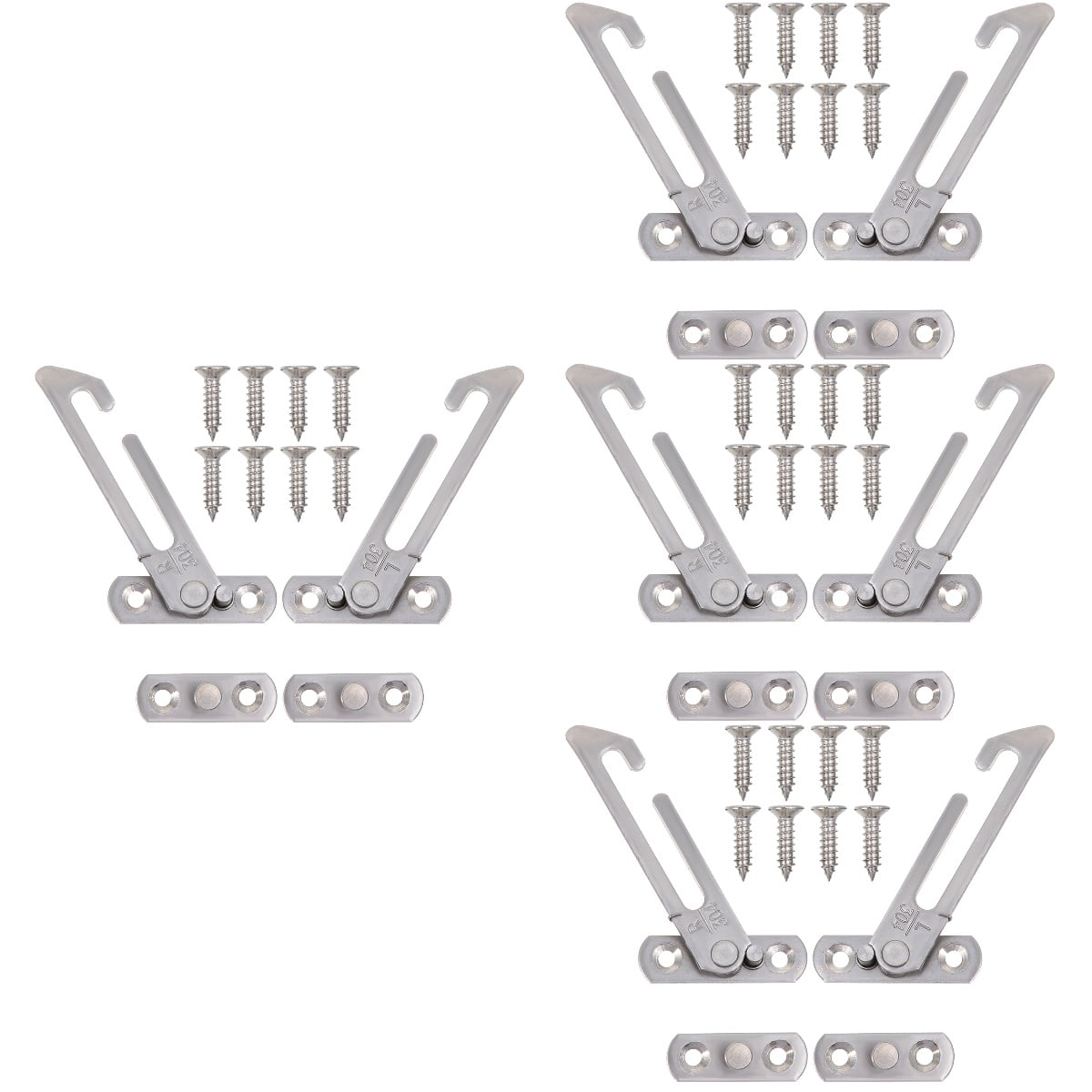 4 Sets Window Stopper Restrictor Security Lock Kid Safe Hook Sliding ...