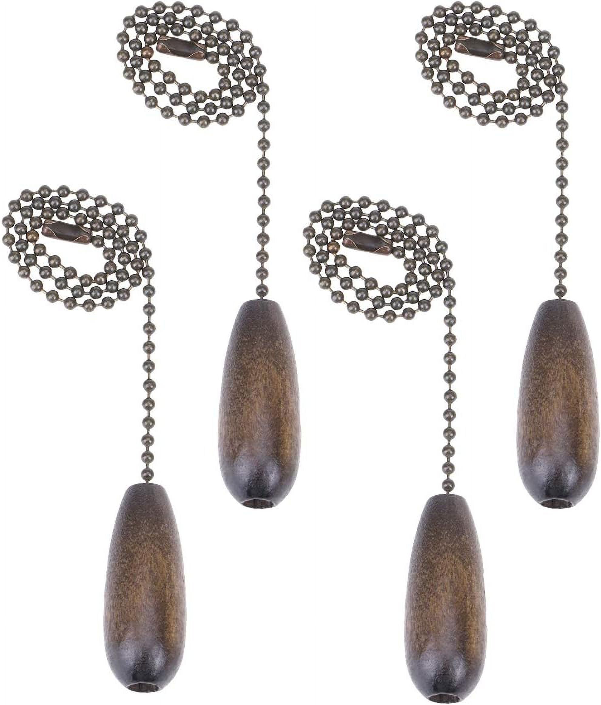 4 Sets Wood Pull Chain Extension with Connector for Ceiling Light Fan ...