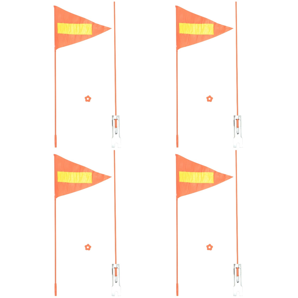 4 Sets Yellow Accessories Bike for Kids Reflective Pennant Safety Flag ...