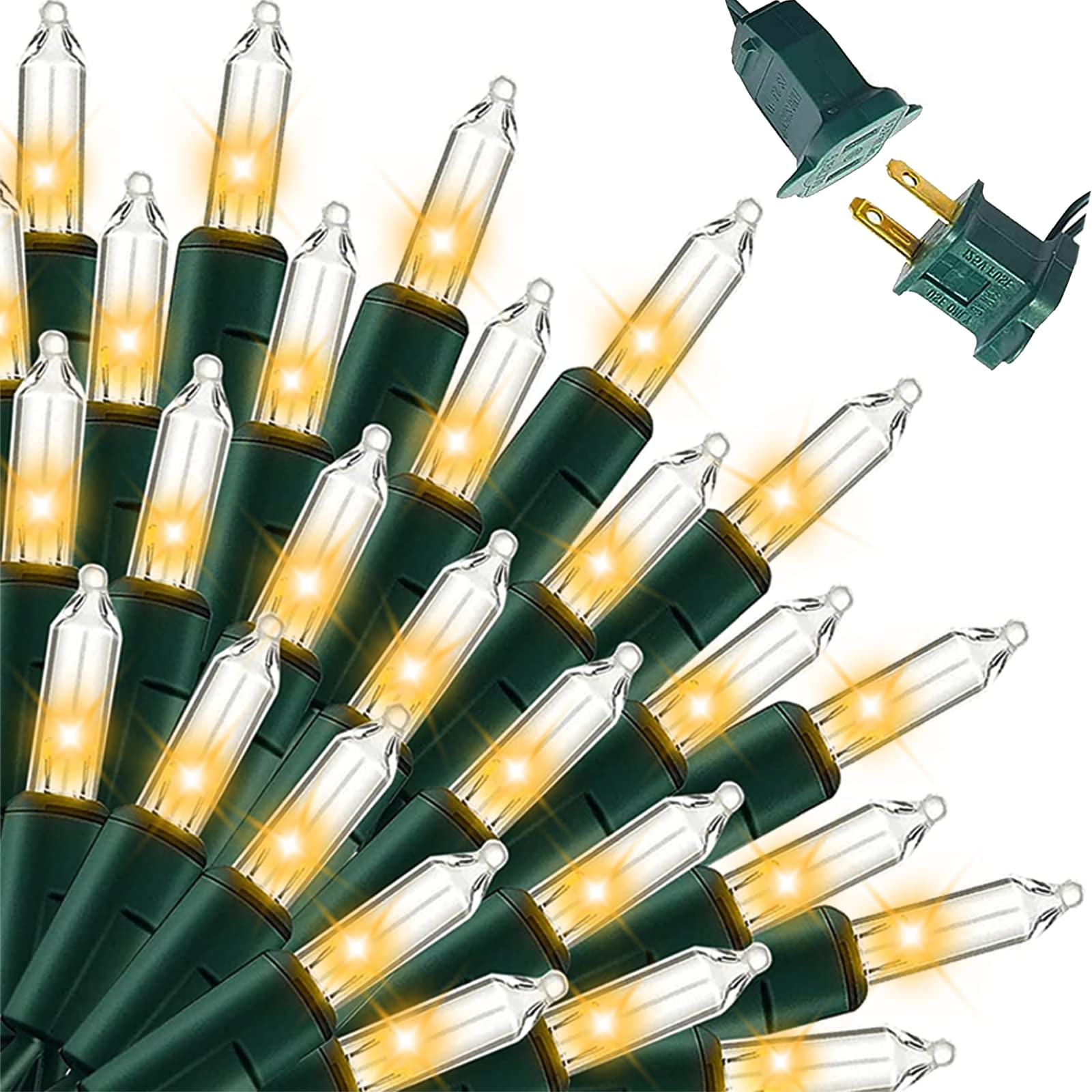 4 Sets of 100 Mini Lights 26.5 Feet String Lights with Replace Fuse and ...