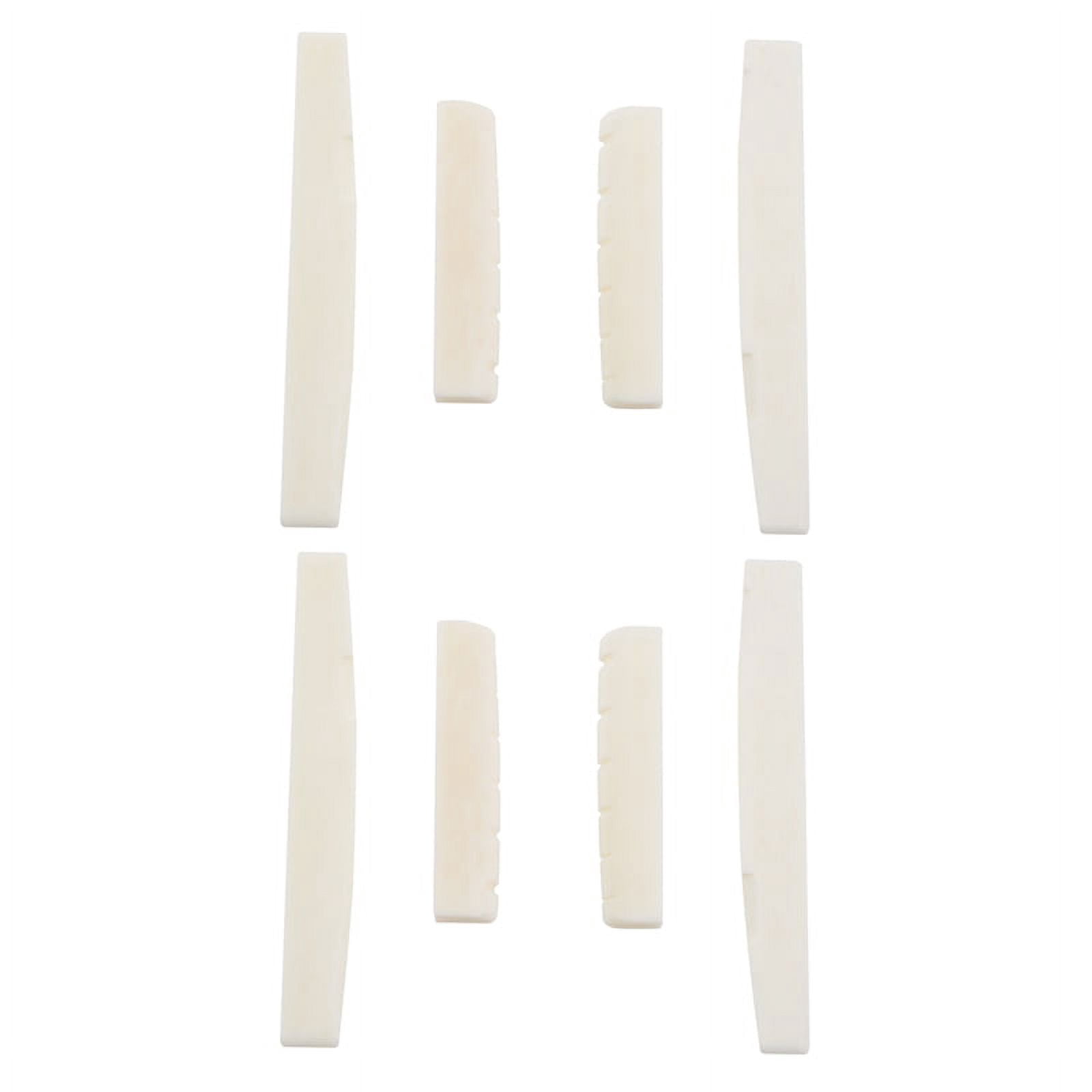 4 Sets of 8pcs 6 String Acoustic Guitar Bone Bridge Saddle and Nut Made ...