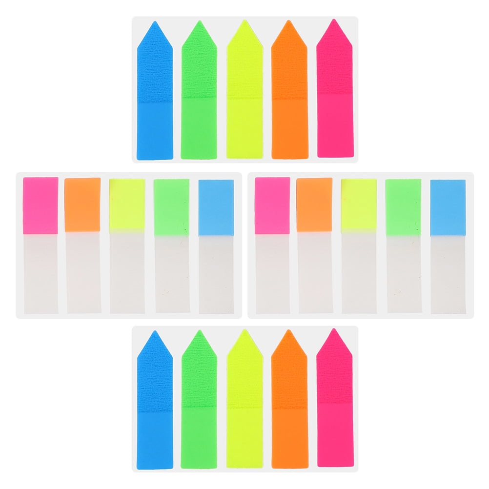 4 Sets of Colorful Page Tabs Decor Page Marker Paper Page Label Sticky ...