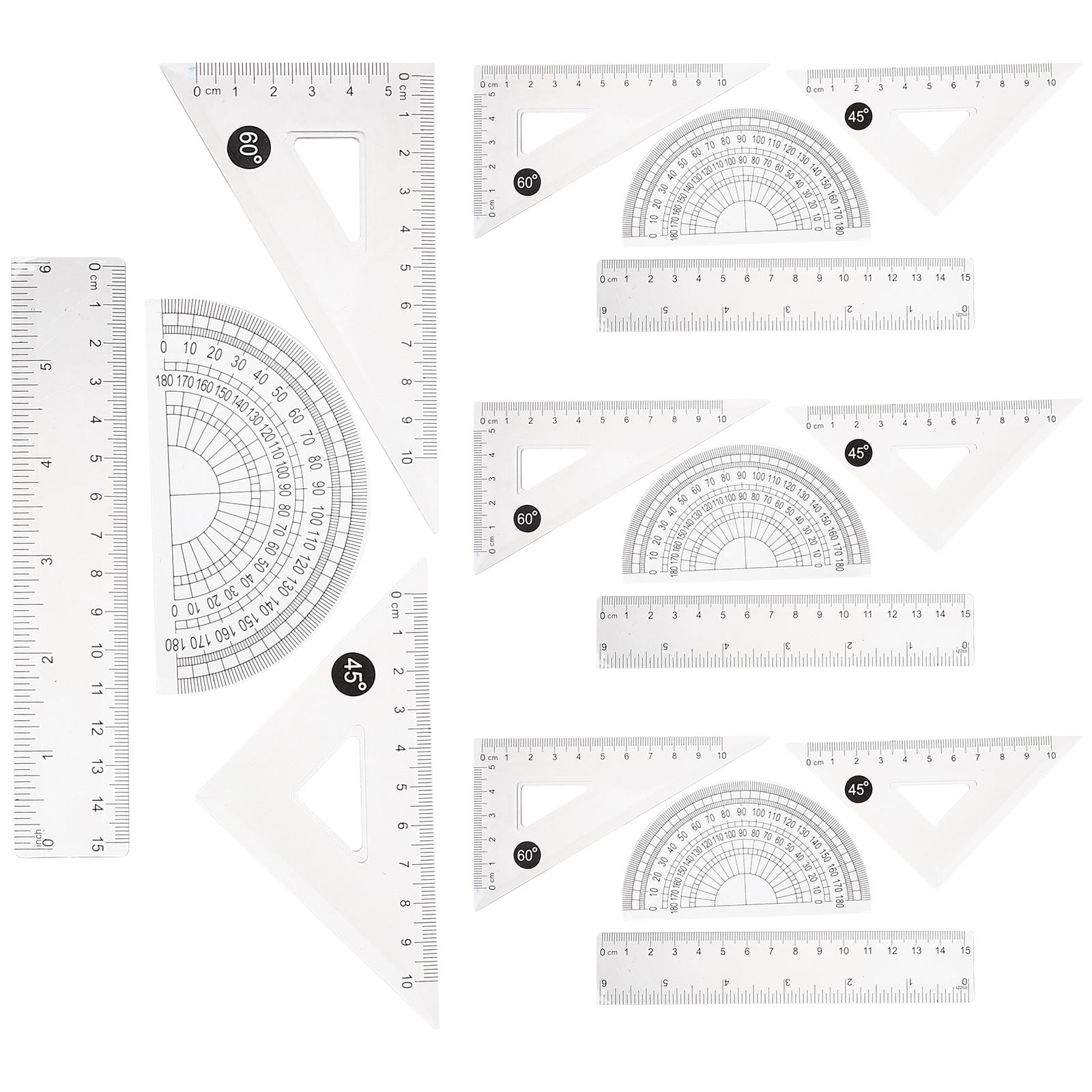 4 Sets of Drawing Ruler Tool plastic Scale Drawing Accessories Ruler ...